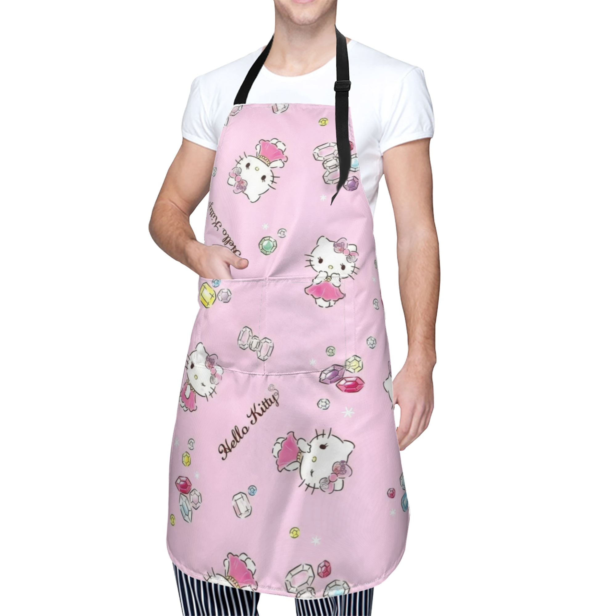 Hello Kitty Waterproof Apron with 2 Pockets for Men Women, Adjustable ...