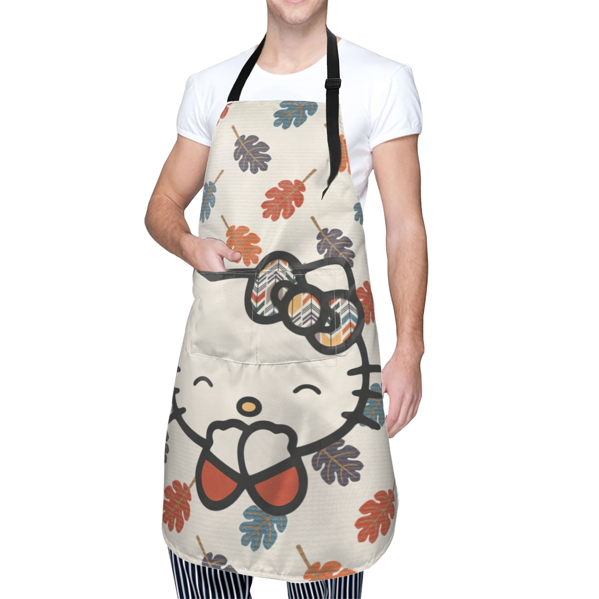 Hello Kitty Waterproof Apron with 2 Pockets for Men Women, Adjustable ...