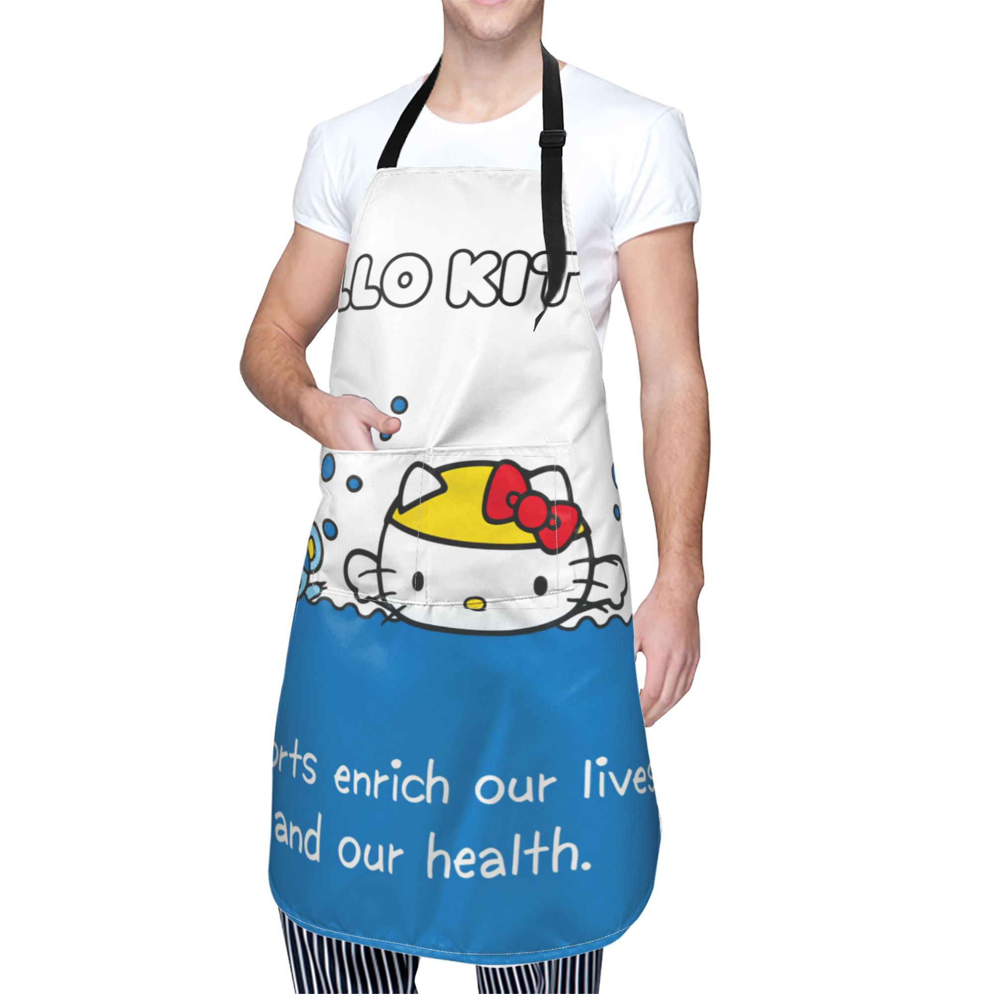 Hello Kitty Waterproof Apron with 2 Pockets for Men Women, Adjustable ...