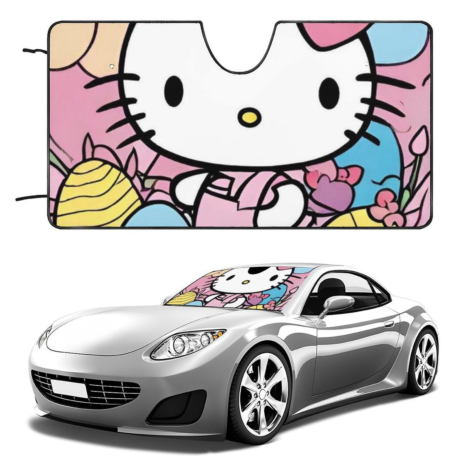 Hello Kitty Windshield Sunshades UV Reflector Sun Visor Foldable Car ...