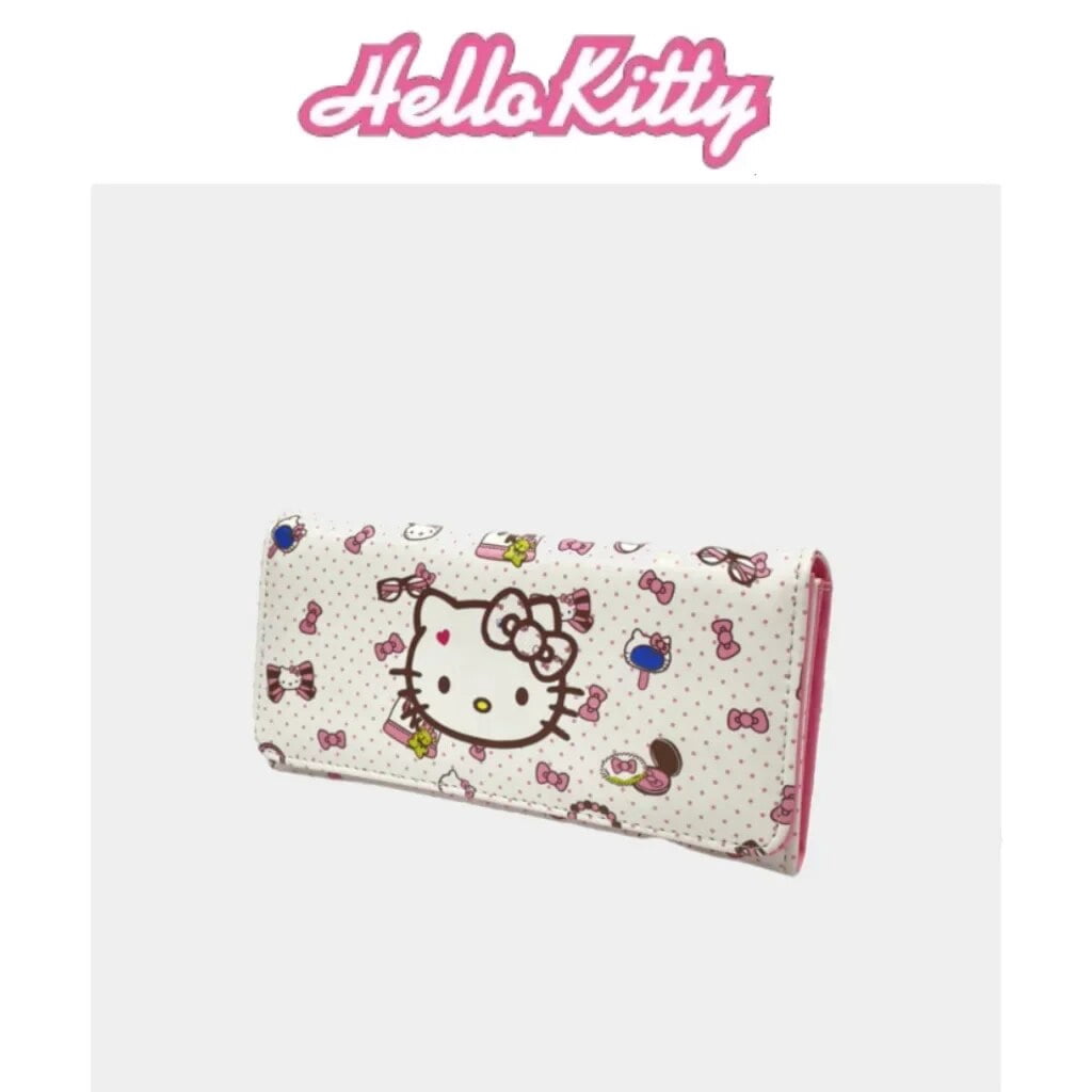 Hello Kitty Woman Purse Girl Cartoon Fashion Long Change Storage Multi ...