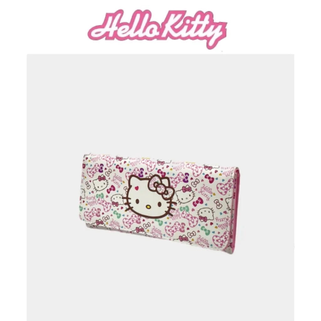 Hello Kitty Woman Purse Girl Cartoon Fashion Long Change Storage Multi ...