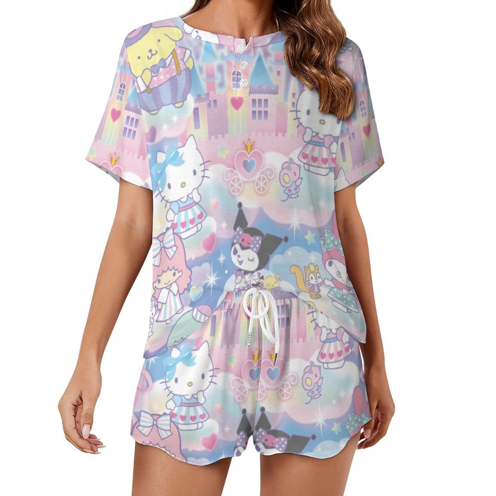 Hello Kitty Women Pajamas Set Loungewear Sleepwear 2 Piece PJ Sets ...