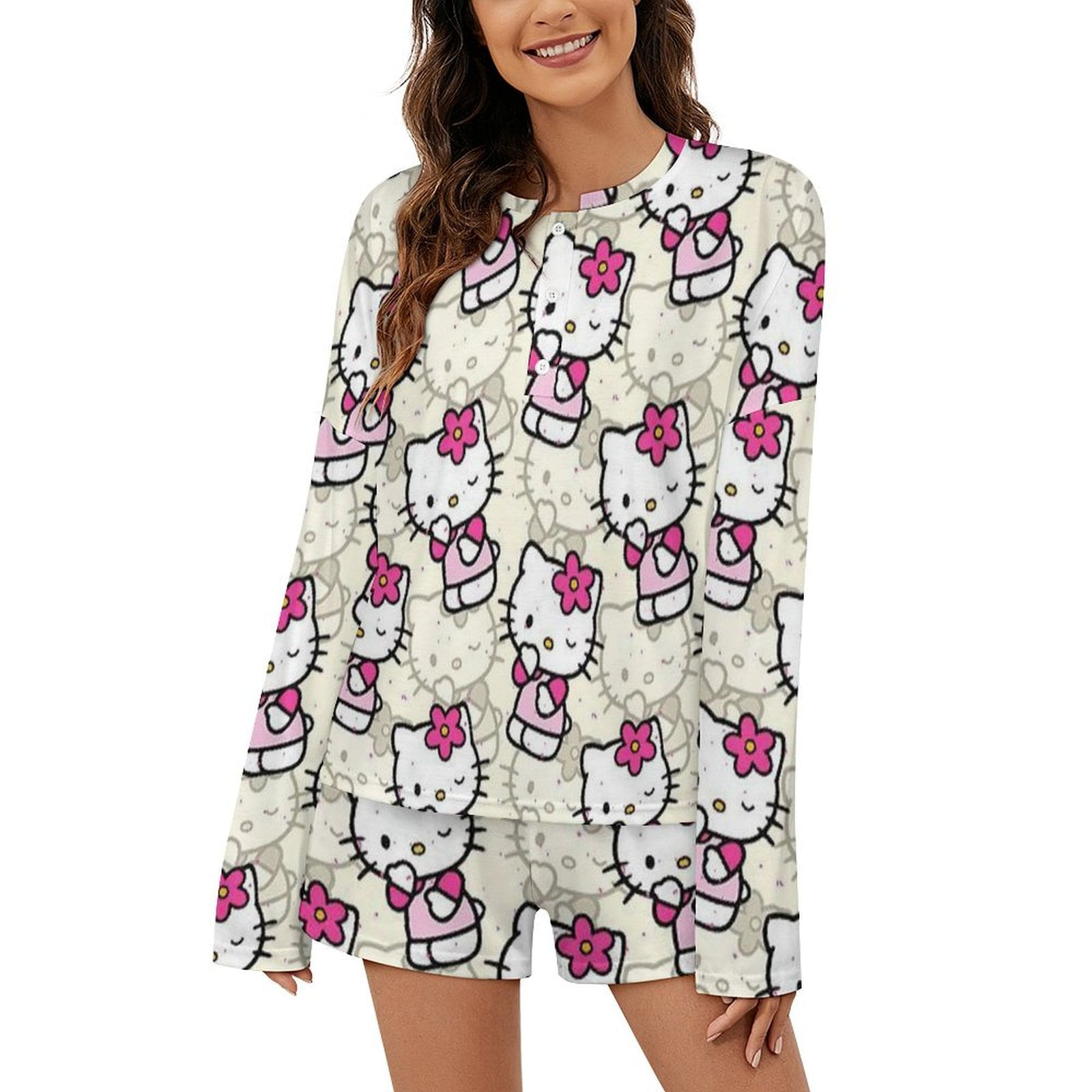 Hello Kitty Women Pajamas Set Loungewear Sleepwear 2 Piece PJ Sets ...