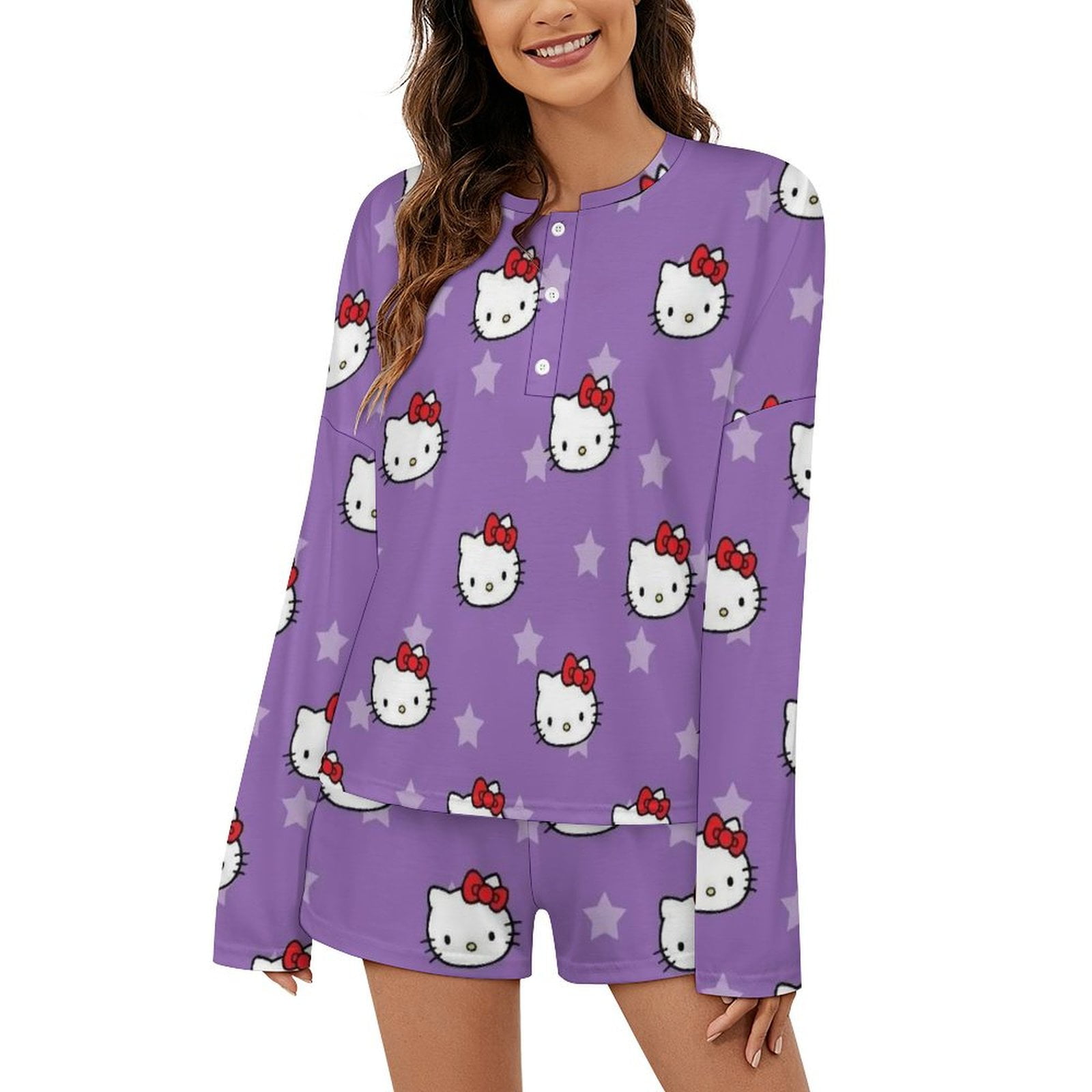 Hello Kitty Women Pajamas Set Loungewear Sleepwear 2 Piece PJ Sets ...