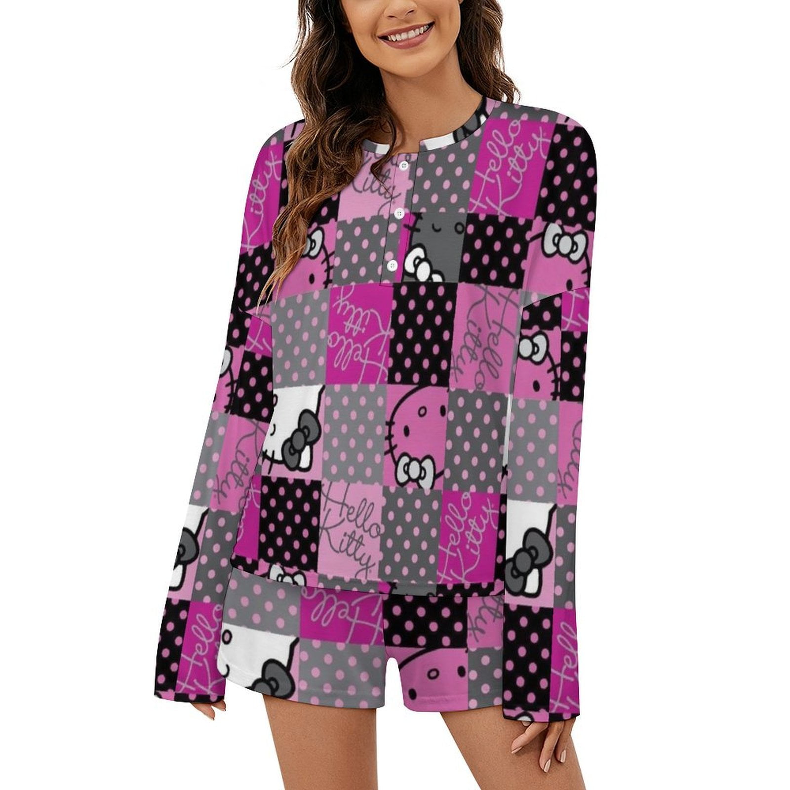 Hello Kitty Women Pajamas Set Loungewear Sleepwear 2 Piece PJ Sets ...
