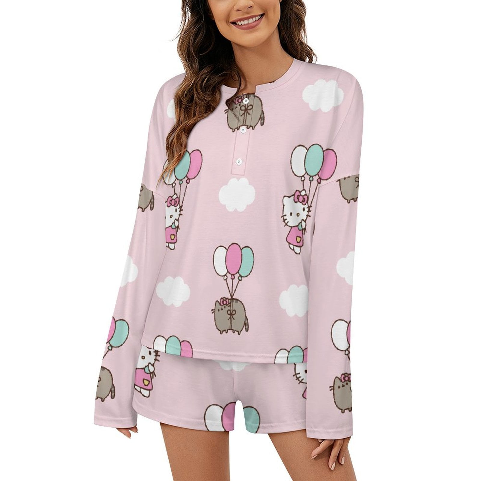 Hello Kitty Women Pajamas Set Loungewear Sleepwear 2 Piece PJ Sets ...