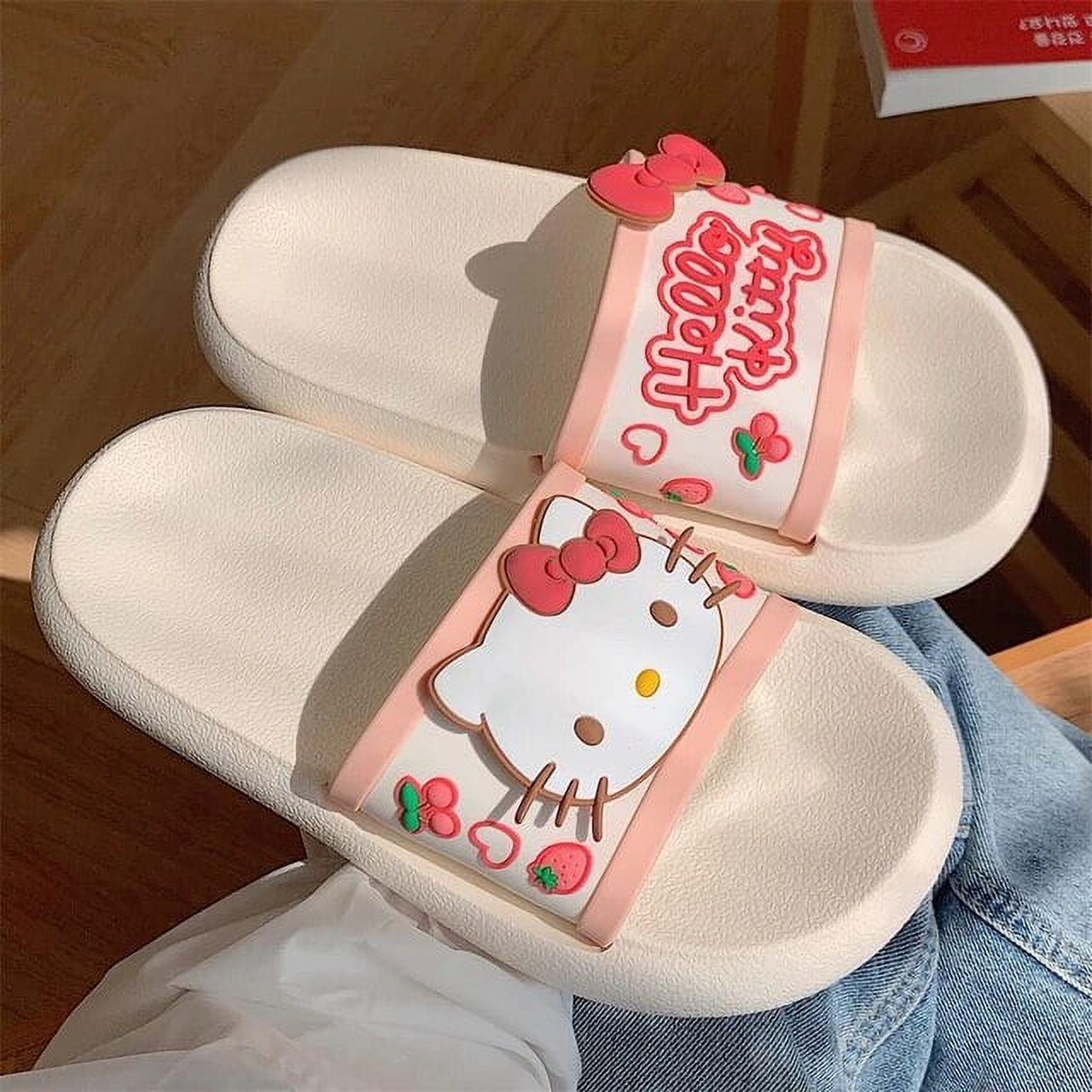 Hello Kitty Women Slippers Summer Cinnamoroll Slide Cartoon Shoes Outdoor Slides Soft Thick