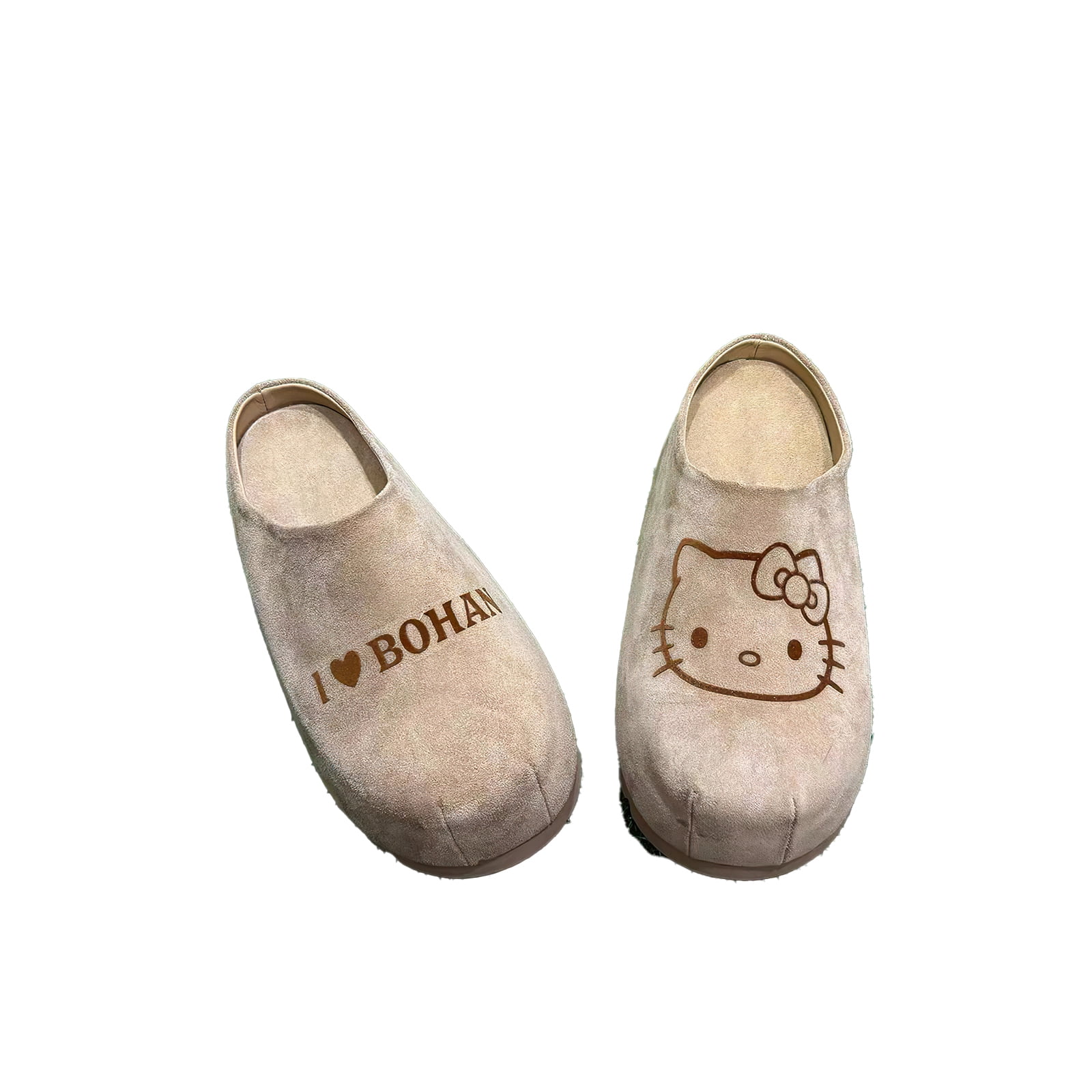 Hello Kitty Women Suede Clogs Slippers Slip-on Mules Cork Footbed ...