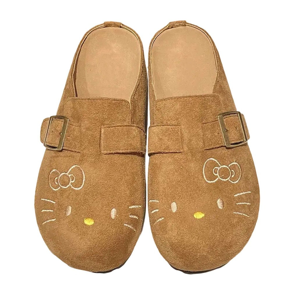 Hello Kitty Women Suede Clogs Slippers Slip-on Mules Cork Footbed ...