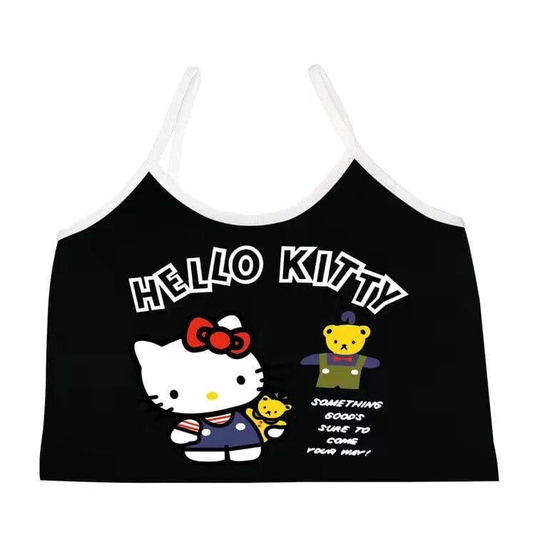 Hello Kitty Women Tanks Camis Summer Japanese Cartoon Kuromi Y2k Short Sleeveless Tank Top