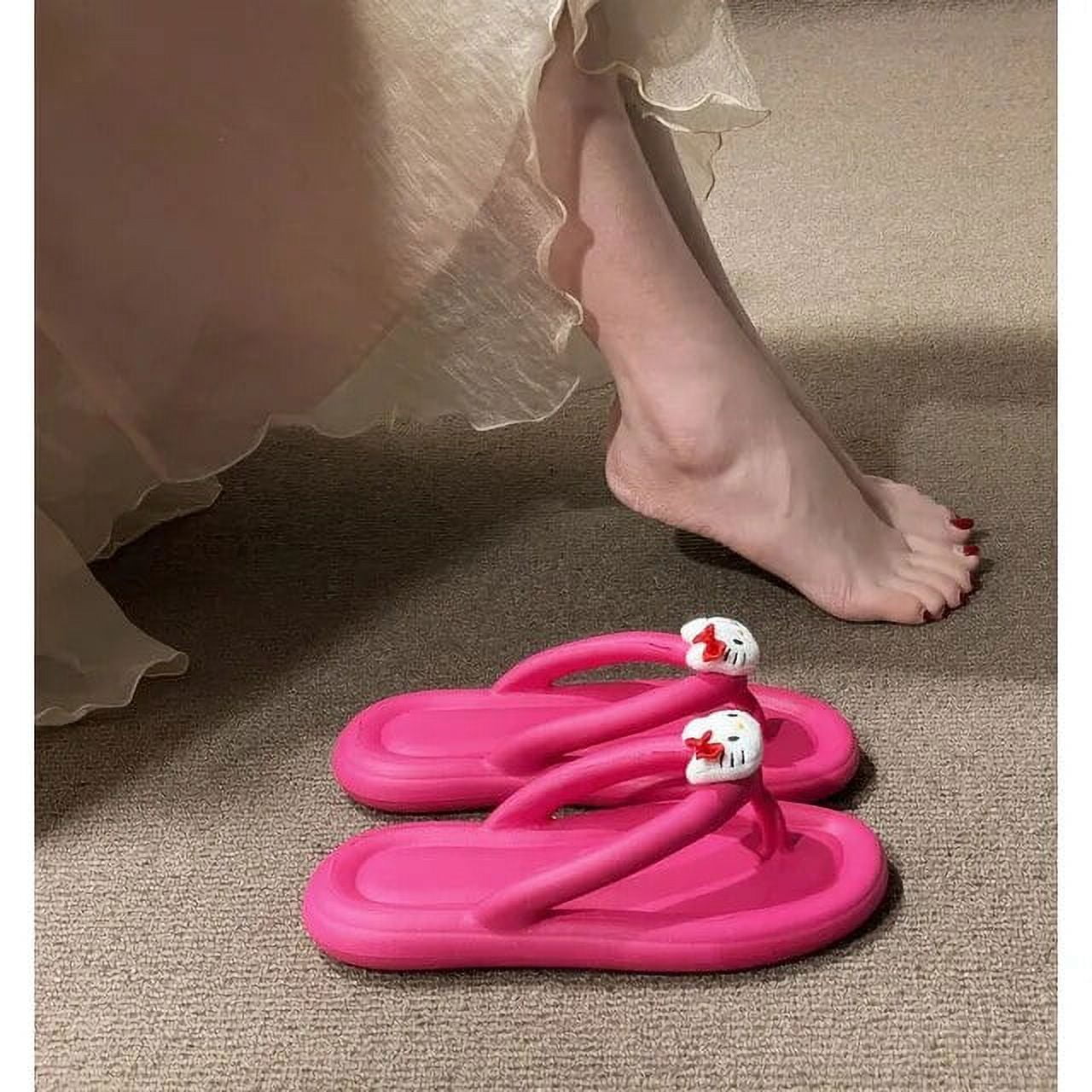 Hello Kitty Women Thick Platform Cloud Slippers Summer Soft Sole Slide ...