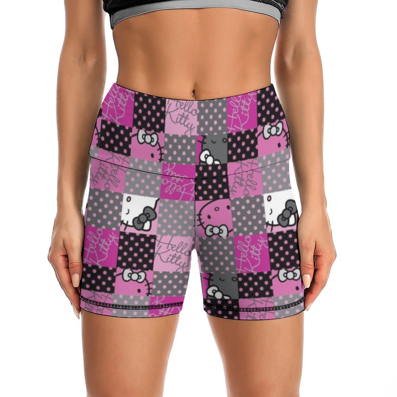 Hello Kitty Women Workout Shorts, High Waisted Tummy Control Gym Yoga ...