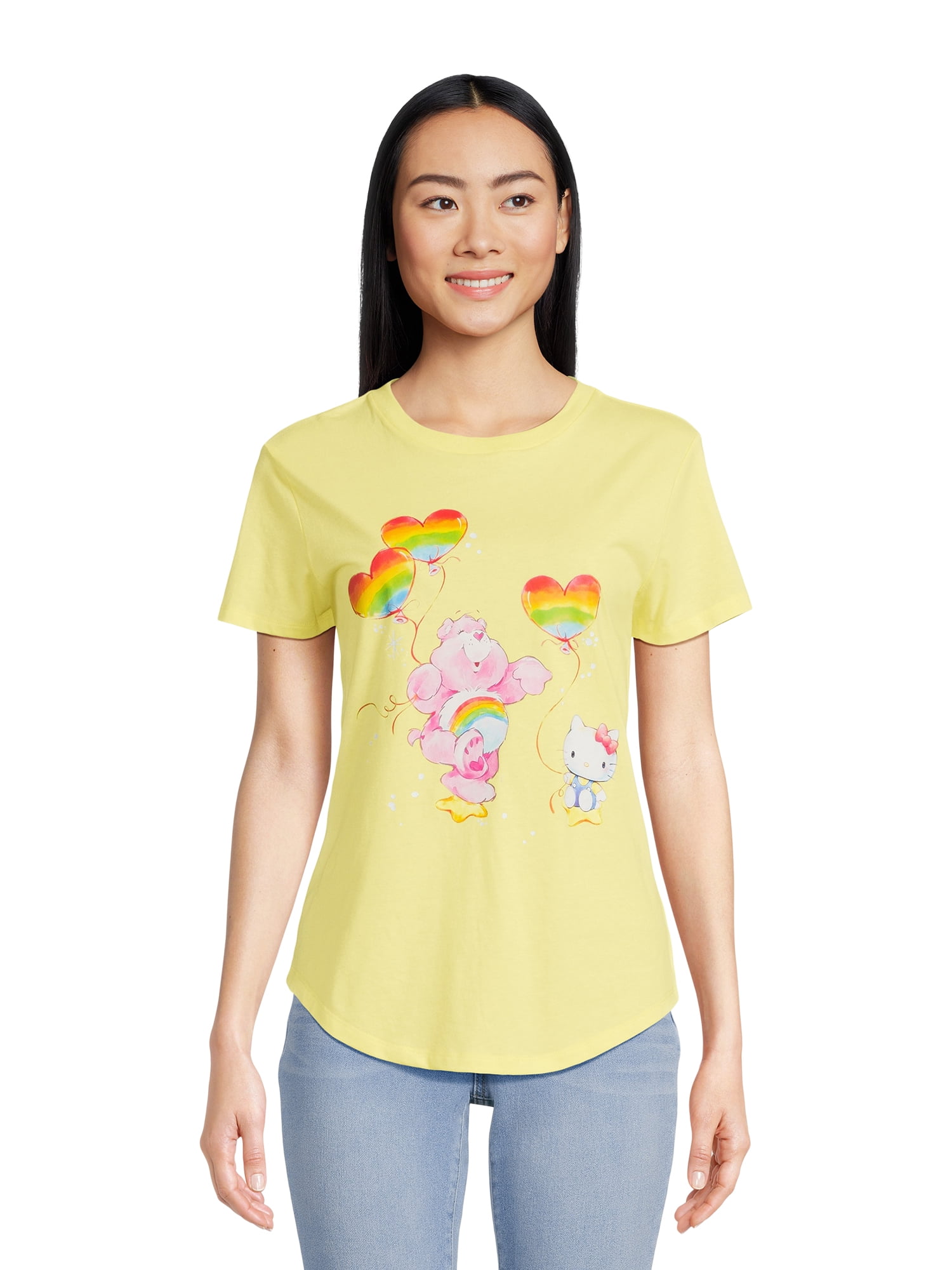 Hello Kitty Women's Graphic T-Shirt, XS-XXXL, Comfy Cotton Blend, Relaxing Pullover Tee ...