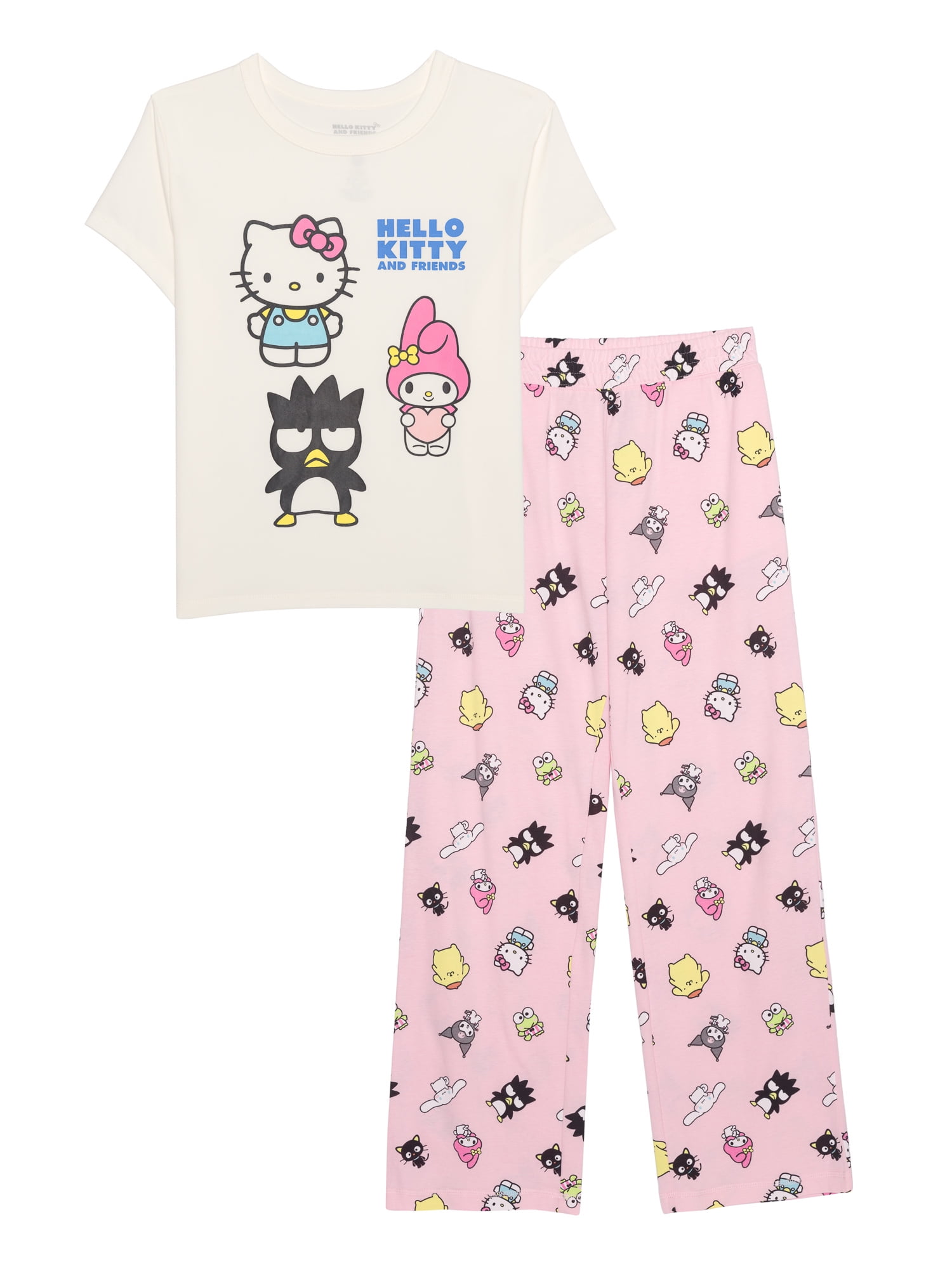 Sanrio Hello Kitty Women's Graphic Tee and Pant Set, 2-Piece, XS-3X ...