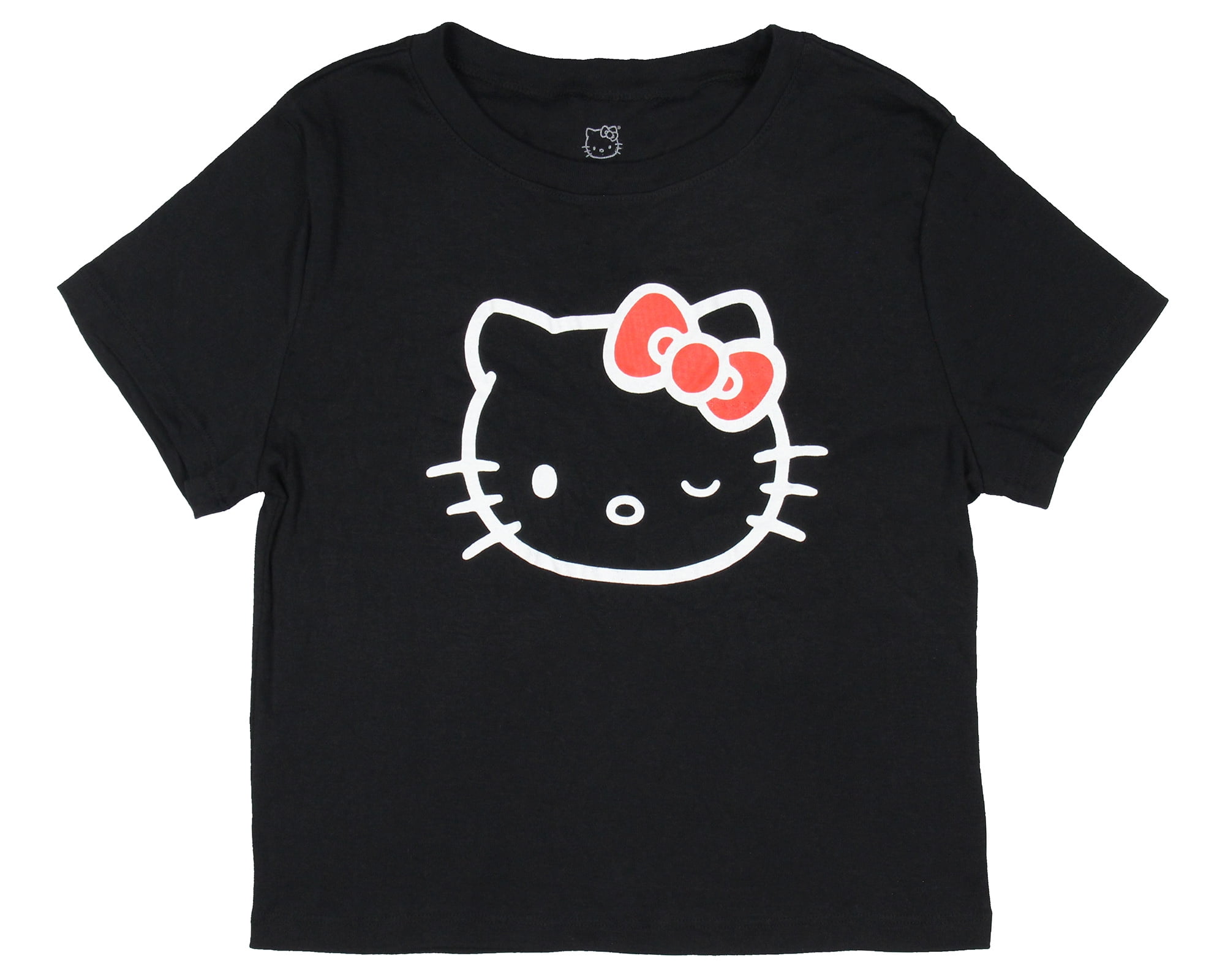 Hello Kitty Women's Hello Kitty and Bow Face Outline Cute Cropped ...