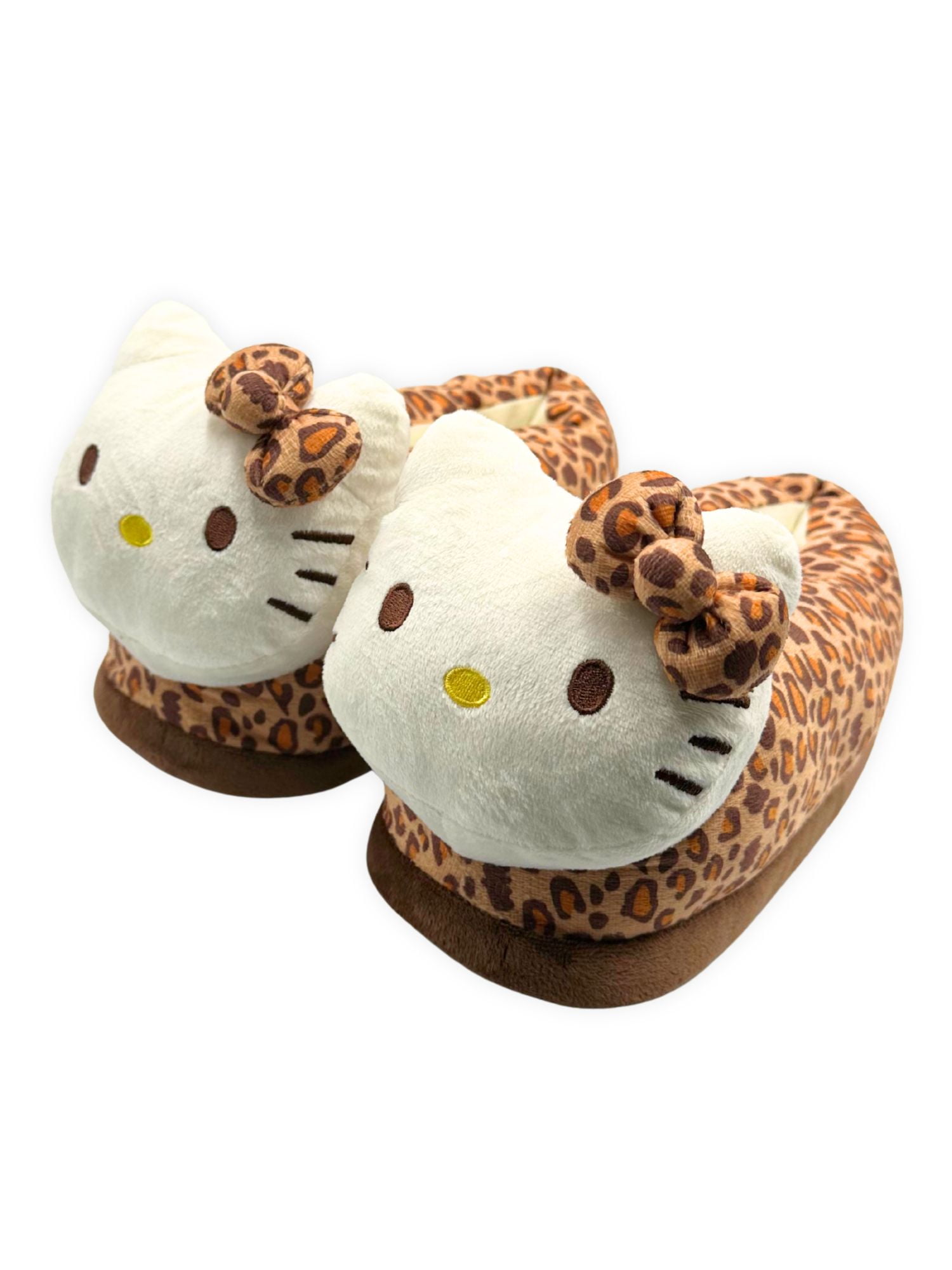 Hello Kitty Women's Leopard 3D Plush Head Slippers, 1-Pack, Sizes XS/S ...