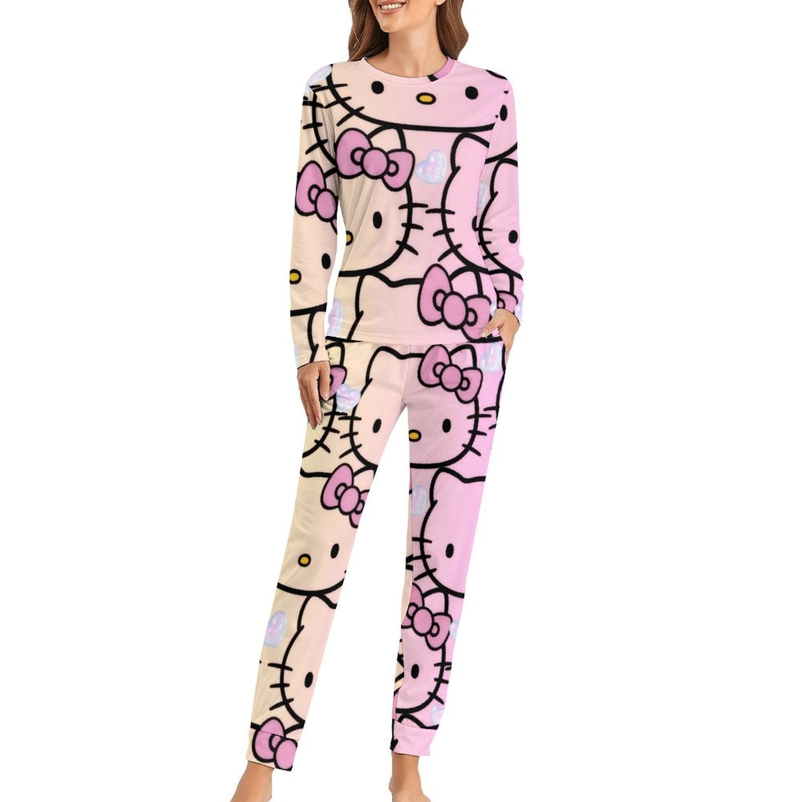 Hello Kitty Women's Pajamas and Home Clothes Set M - Walmart.com
