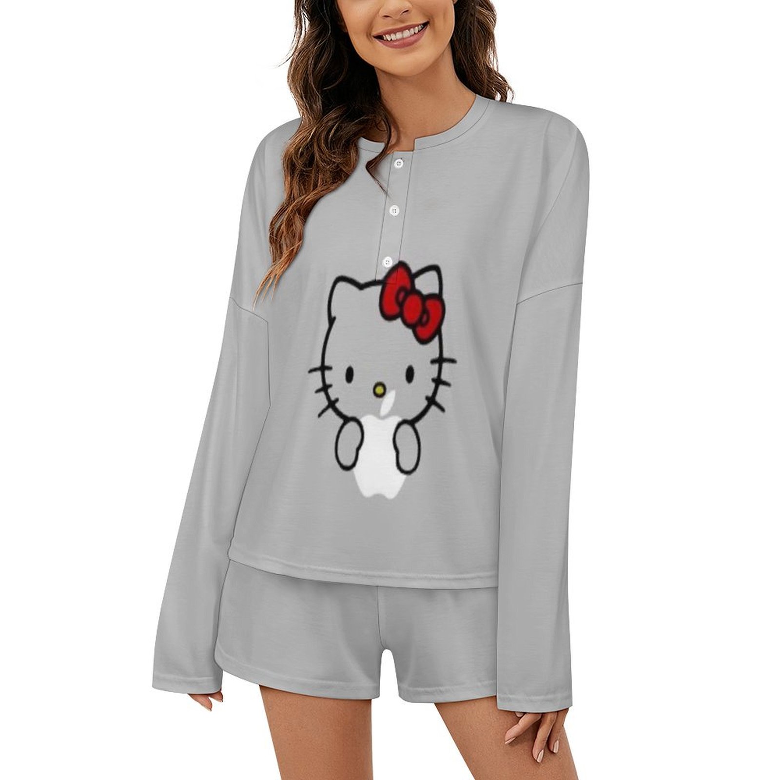 Hello Kitty Women's Short Sleeve Pajama，Soft Sleepwear Pjs Short and ...