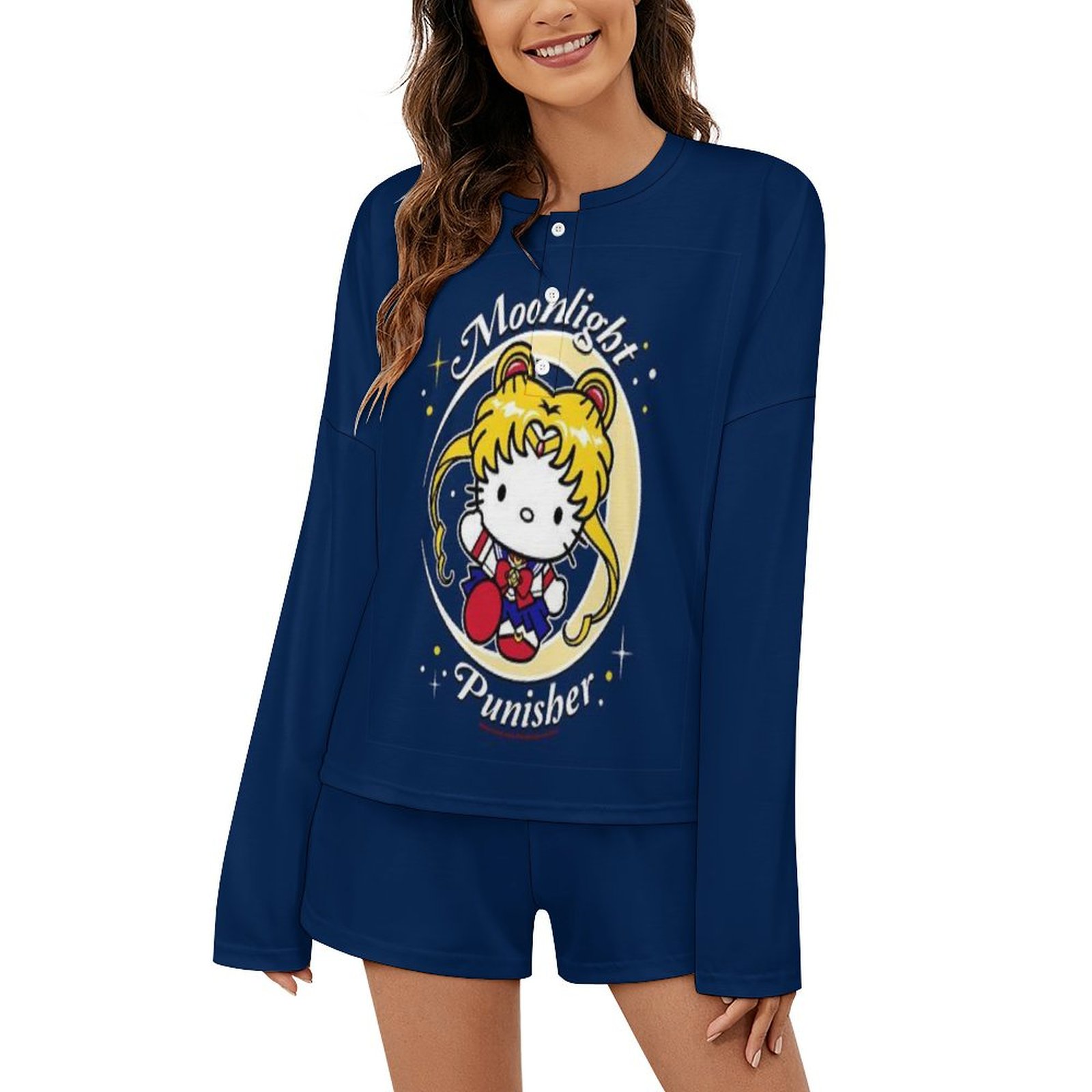 Hello_Kitty Women's Short Sleeve Pajama，Soft Sleepwear Pjs Short and ...