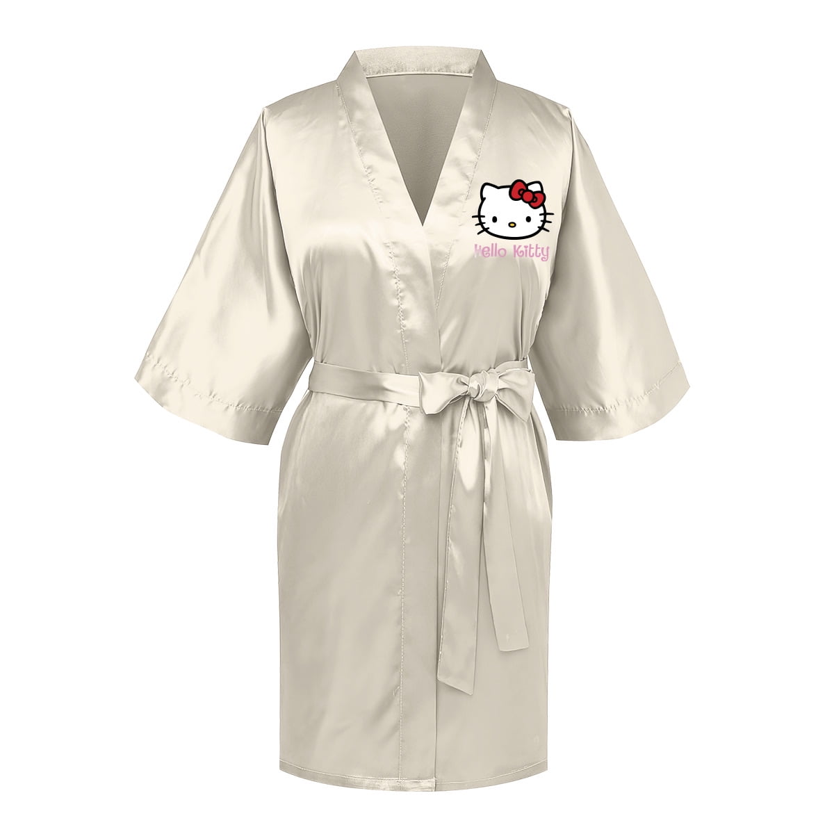 Hello Kitty Women's Silk Robe Satin Kimono Robe for Bride Bridesmaids ...