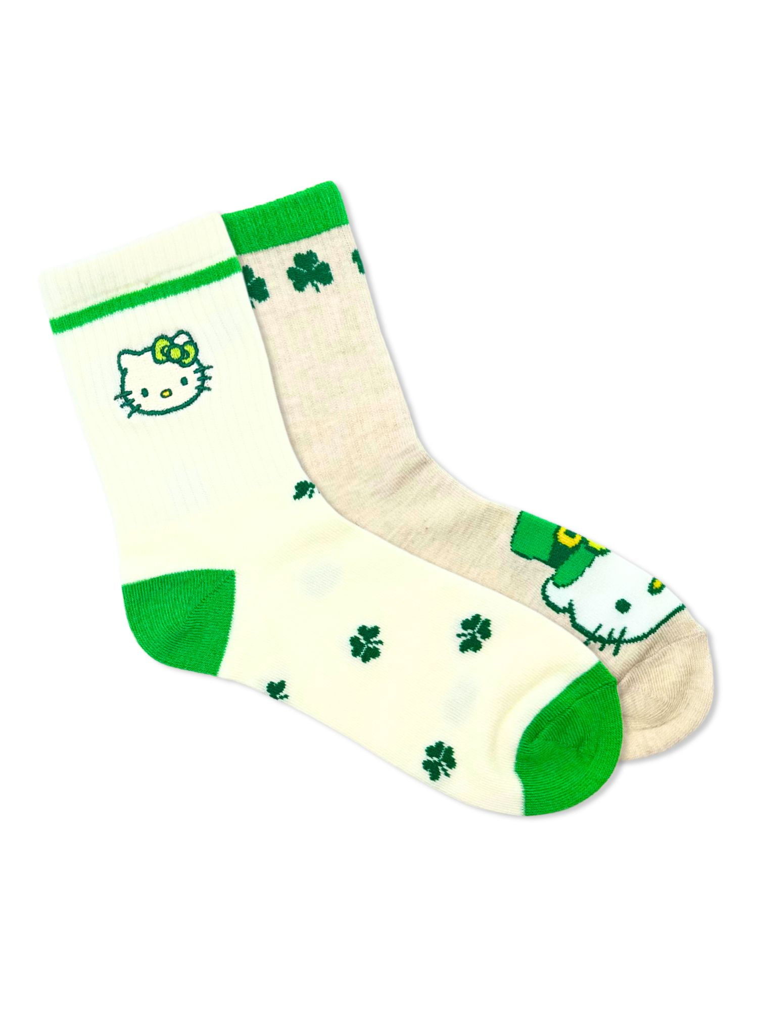 Hello Kitty Women's St. Patrick's Day Mid-Crew Socks, 2-Pack, Size 4-10 ...