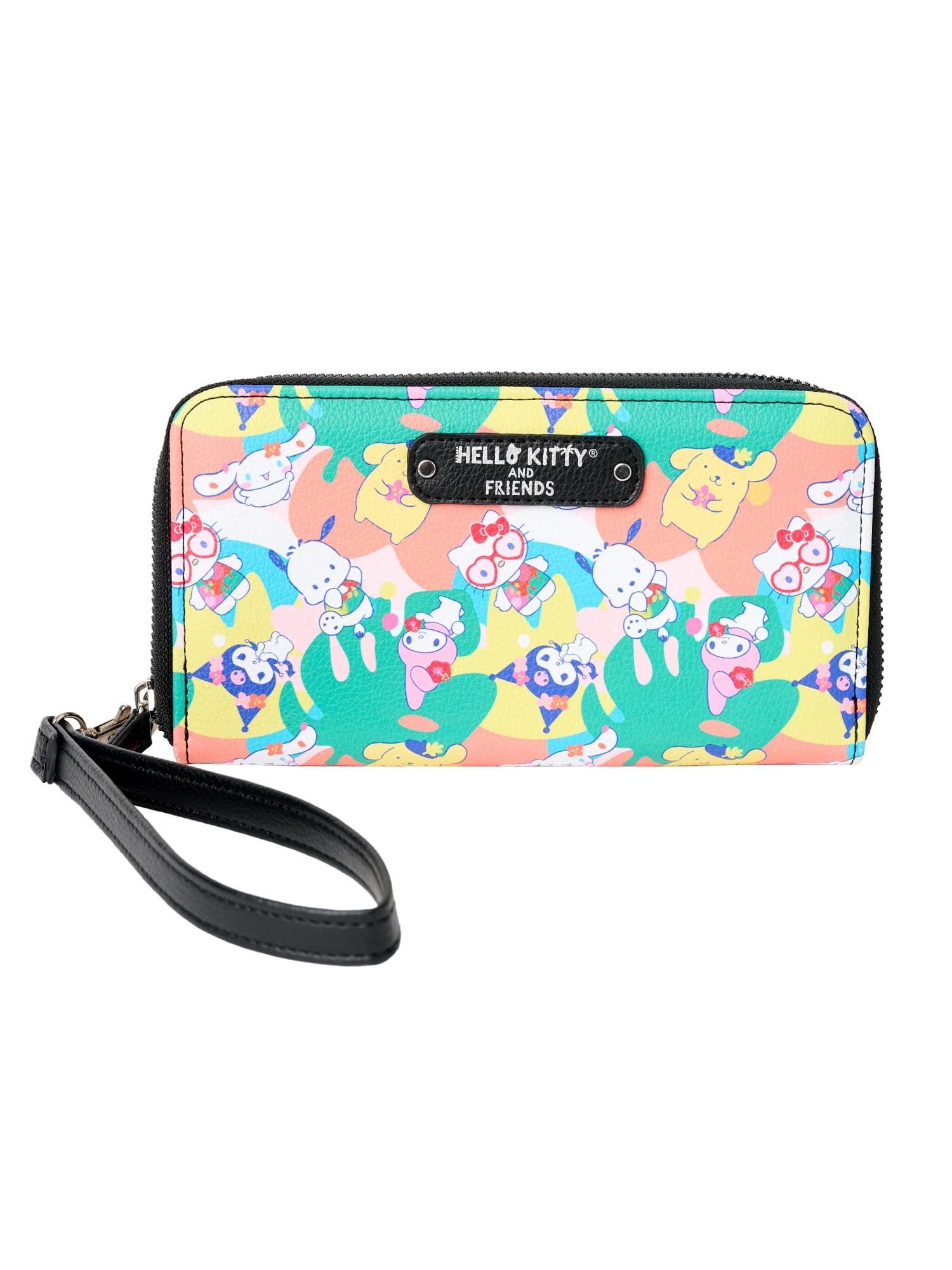 Sanrio Hello Kitty Women's Wallet: Zippered Wristlet Strap, Kuromi ...