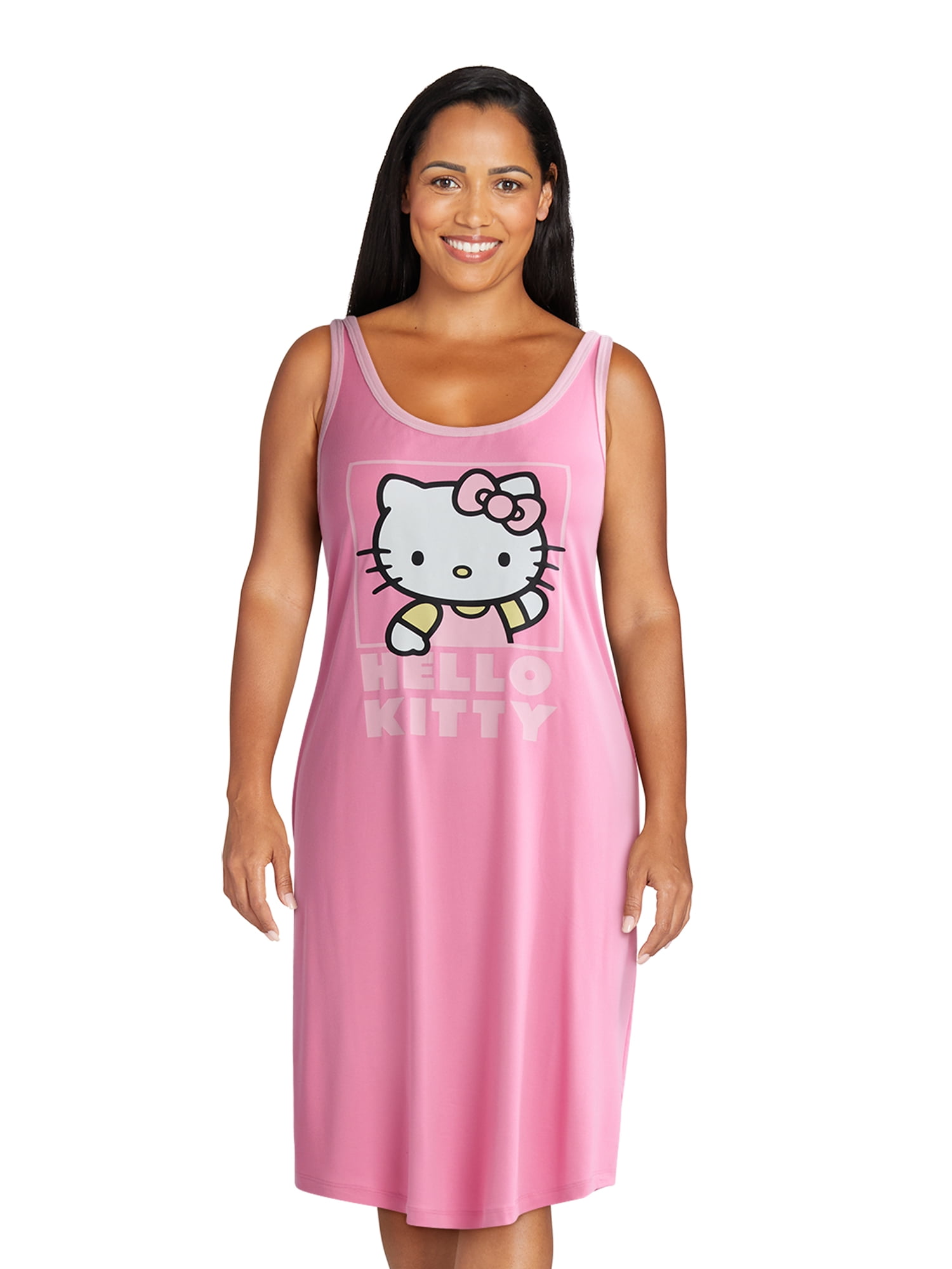 Hello Kitty Women’s and Women’s Plus Sleep Tank Dress, Sizes XS-3X ...