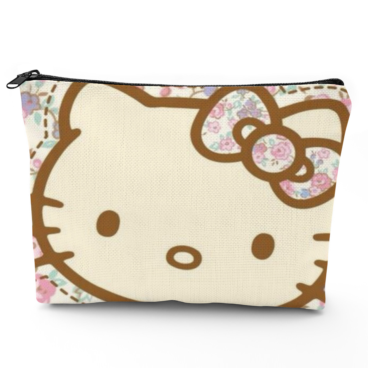 Hello×Kitty Women's cosmetic bag, cosmetic travel bag, linen canvas ...