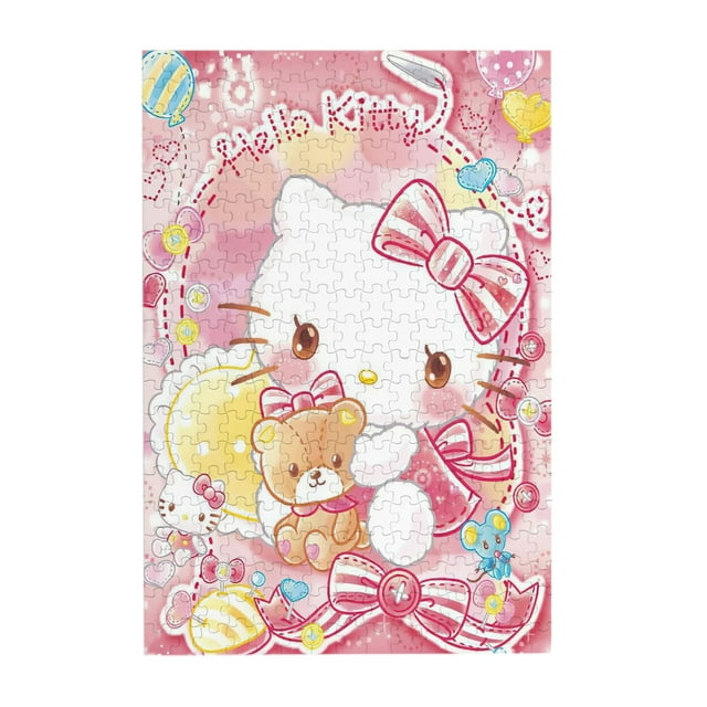 Hello Kitty Wooden Puzzle 300 PCS in Plastic Box, DIY Jigsaw Puzzle for ...