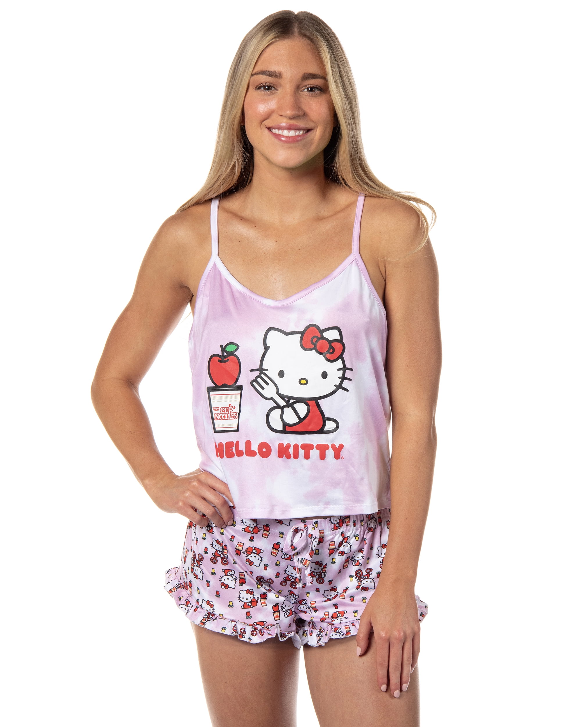 Hello Kitty X Cup Noodles Womens Cami And Shorts 2 Piece Lounge Sleep