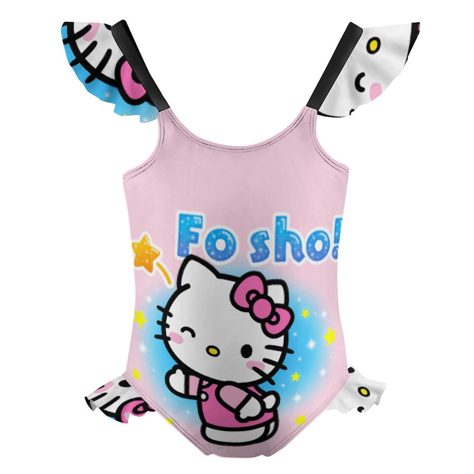 Hello Kitty Y2K swimsuit for Girl Cute Teen Girls One Piece Ruffle Trim Bathing Suits Hello ...