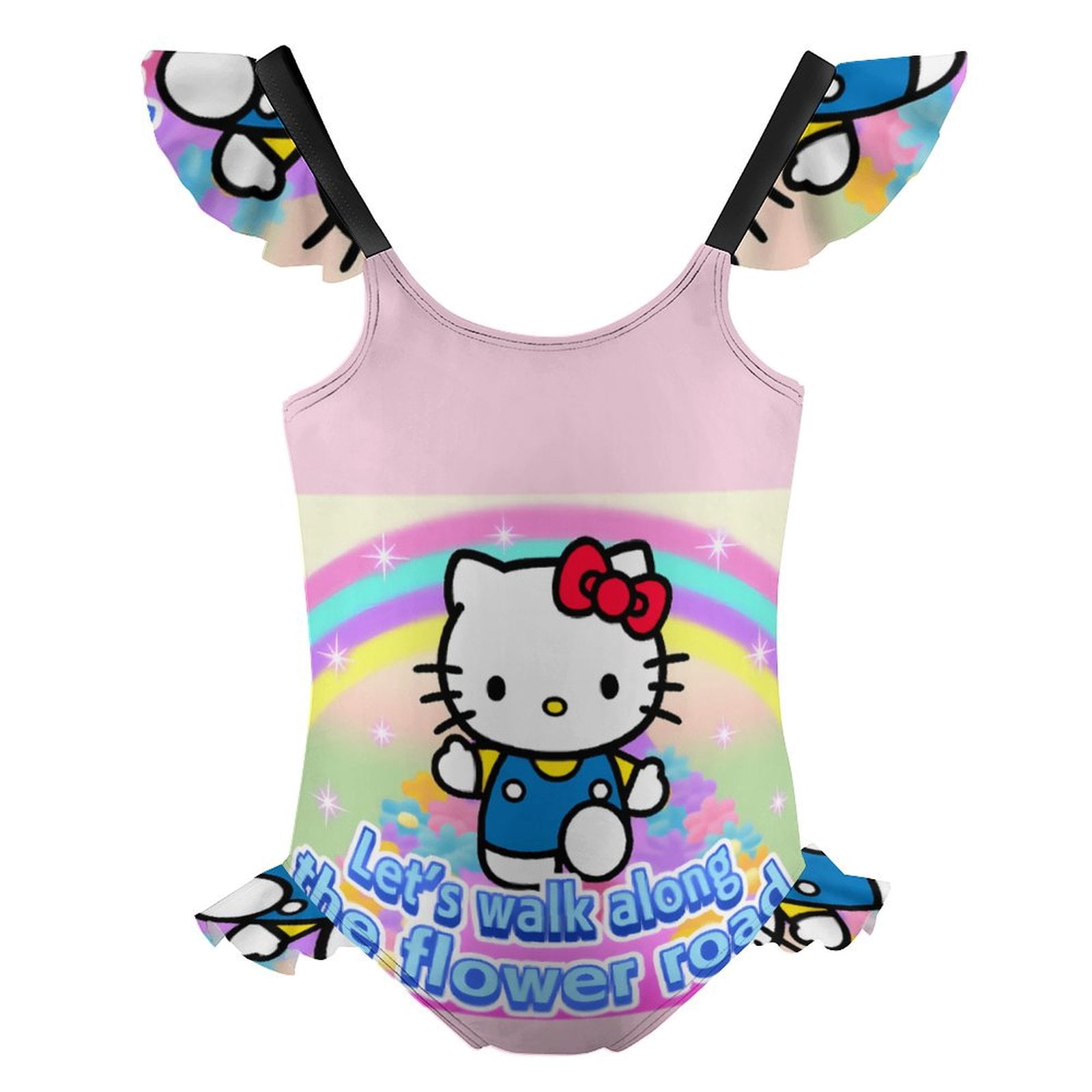 Hello Kitty Y2K swimsuit for Girl Cute Teen Girls One Piece Ruffle Trim ...