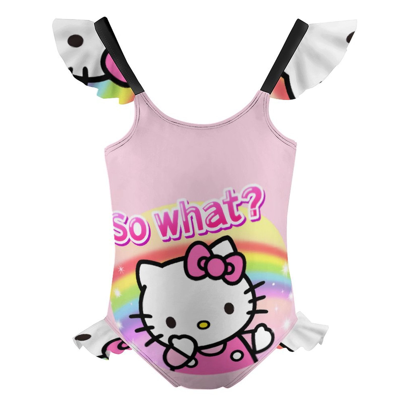 Hello Kitty Y2K swimsuit for Girl Cute Teen Girls One Piece Ruffle Trim ...