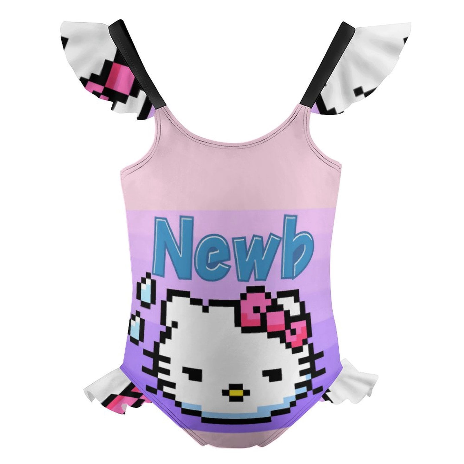 Hello Kitty Y2K swimsuit for Girl Cute Teen Girls One Piece Ruffle Trim ...