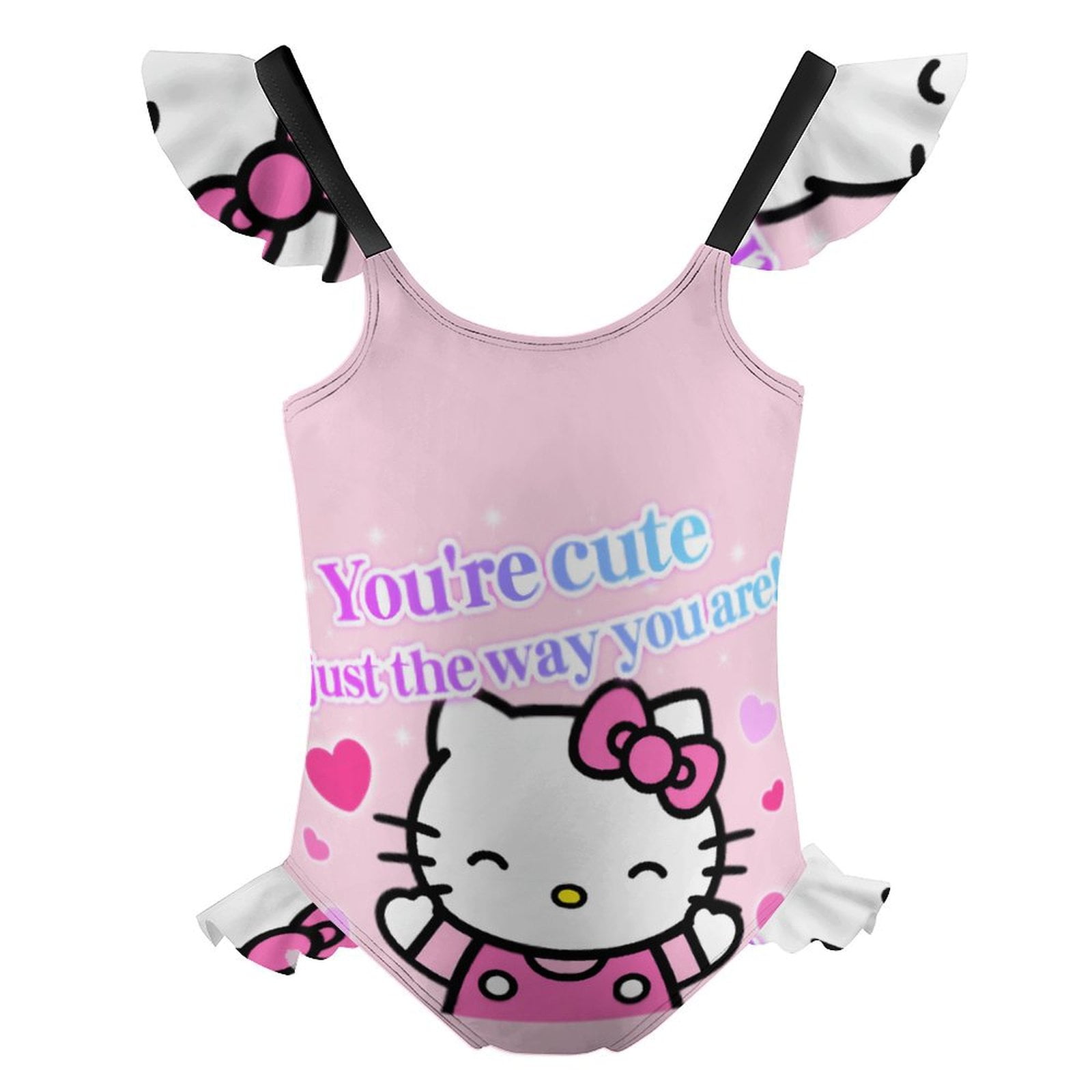 Hello Kitty Y2K swimsuit for Girl Cute Teen Girls One Piece Ruffle Trim ...