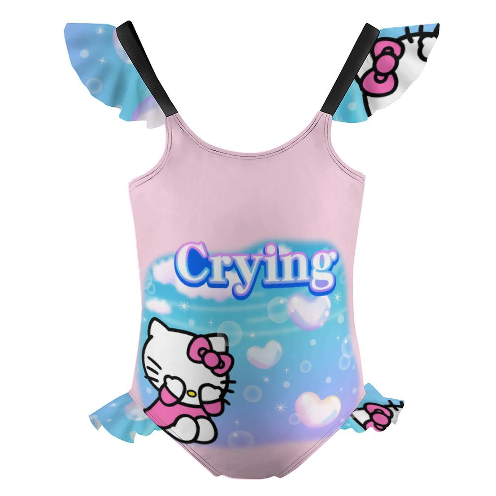 Hello Kitty Y2K swimsuit for Girl Cute Teen Girls One Piece Ruffle Trim ...