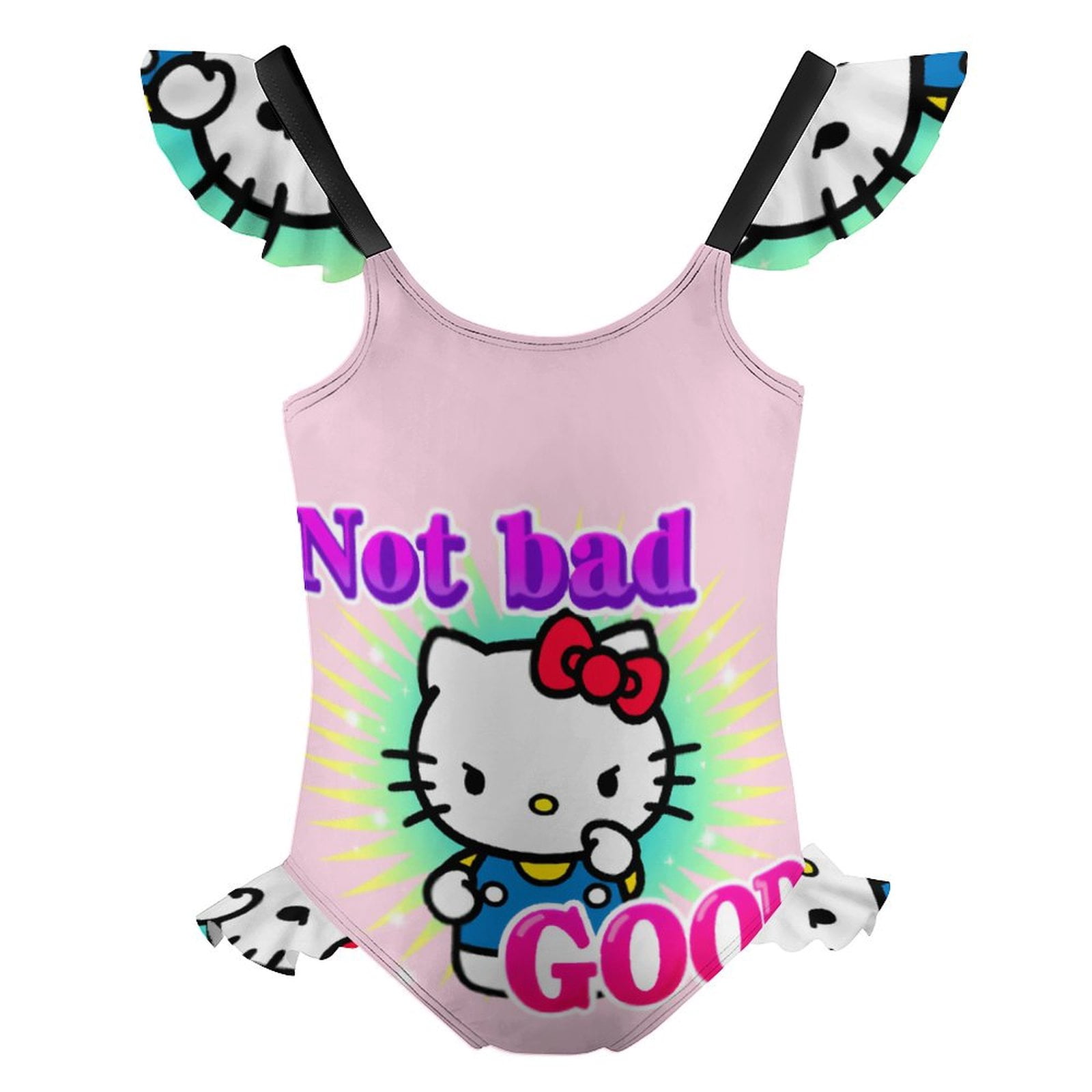 Hello Kitty Y2K swimsuit for Girl Cute Teen Girls One Piece Ruffle Trim ...