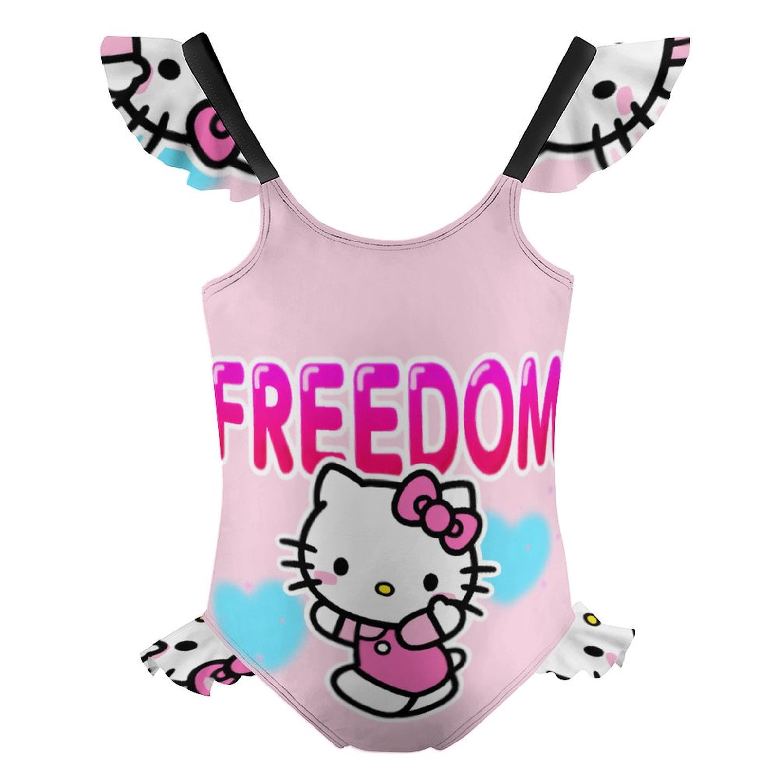 Hello Kitty Y2K swimsuit for Girl Cute Teen Girls One Piece Ruffle Trim ...