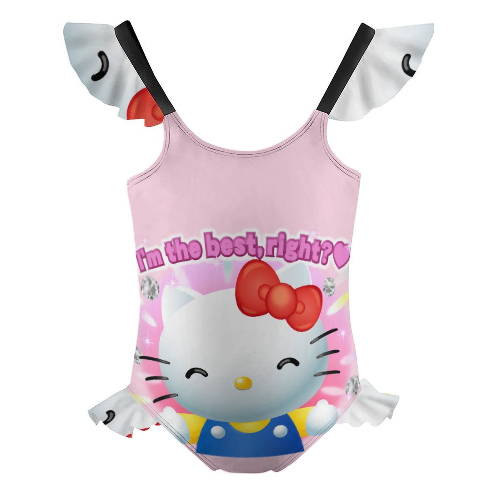 Hello Kitty Y2K swimsuit for Girl Cute Teen Girls One Piece Ruffle Trim ...