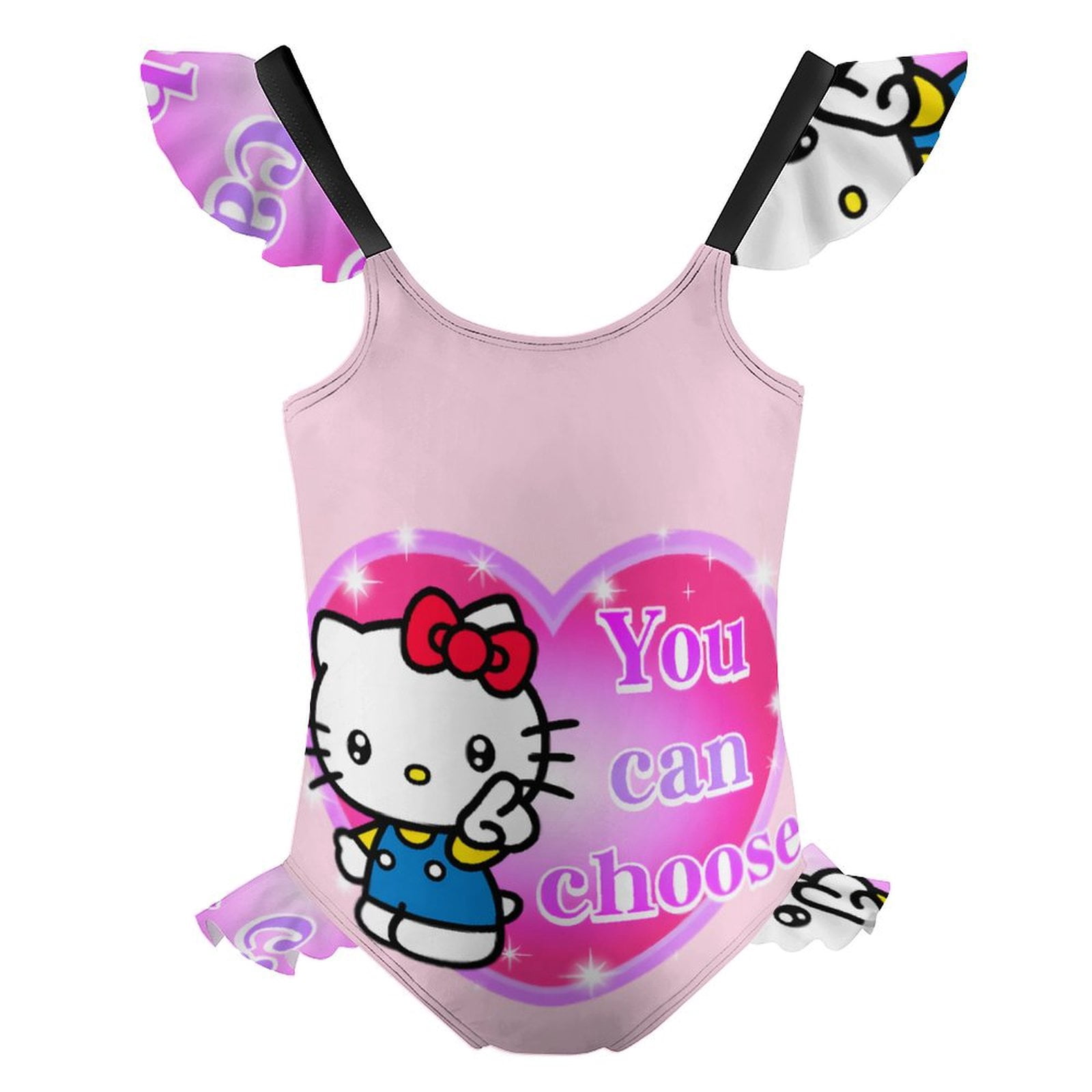 Hello Kitty Y2K swimsuit for Girl Cute Teen Girls One Piece Ruffle Trim ...