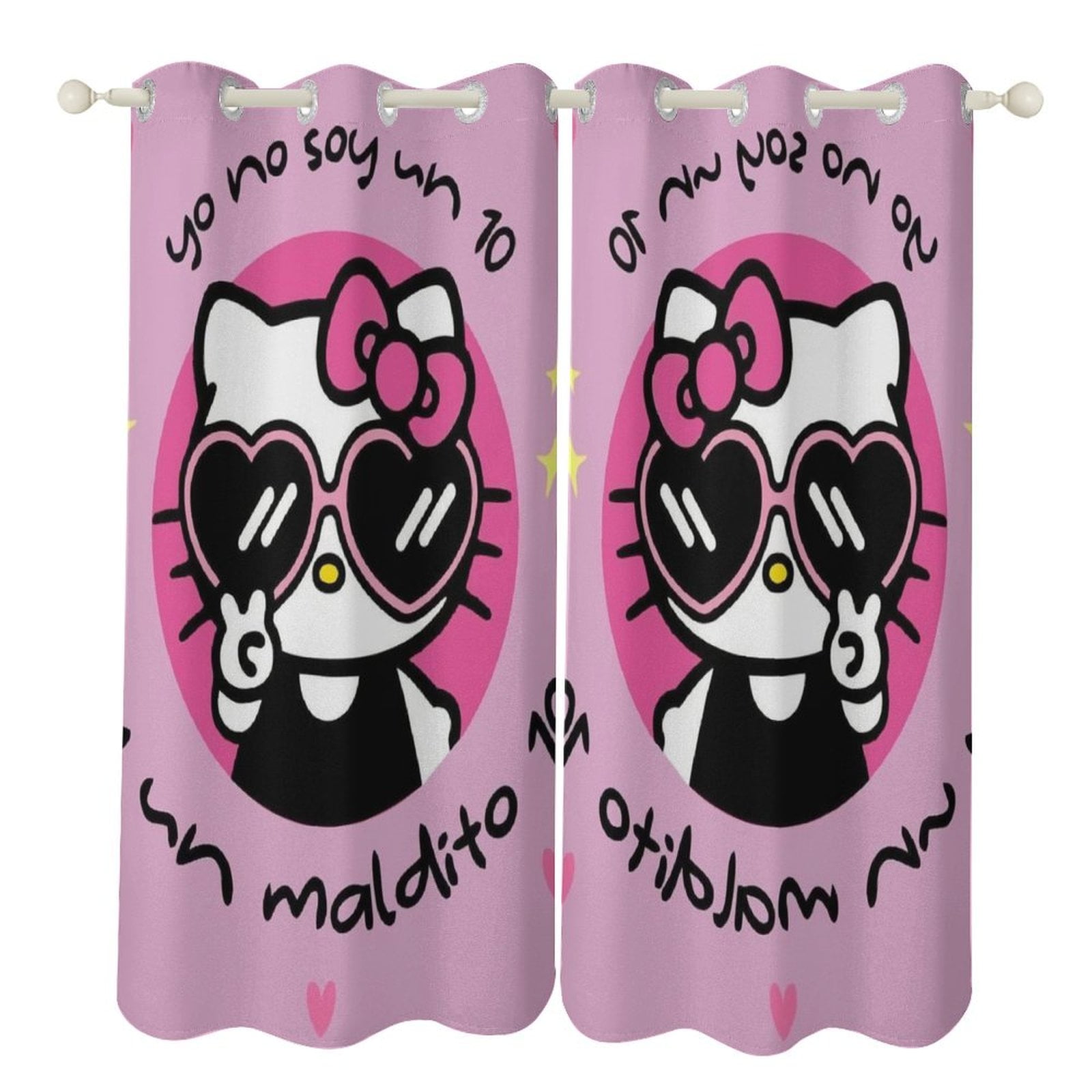 Hello Kitty Yo No Soy Un Kids Curtains 52 X 72 Inch,Cartoon Blackout ...