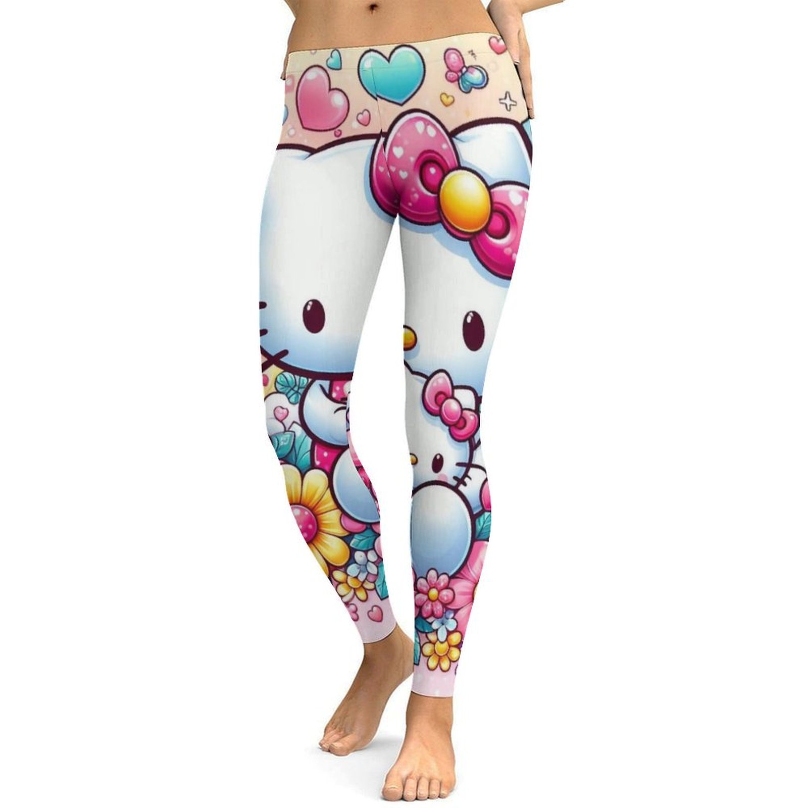 Hello Kitty Yoga Pants for Women Girls Workout Leggings Stretch High ...
