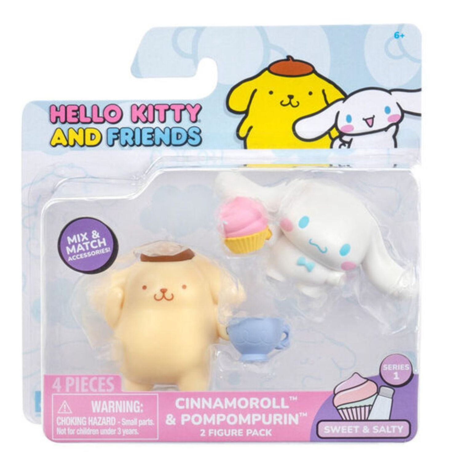 Hello Kitty and Friends 2 inch Figure Pack, Sweet & Salty Pompompurin ...