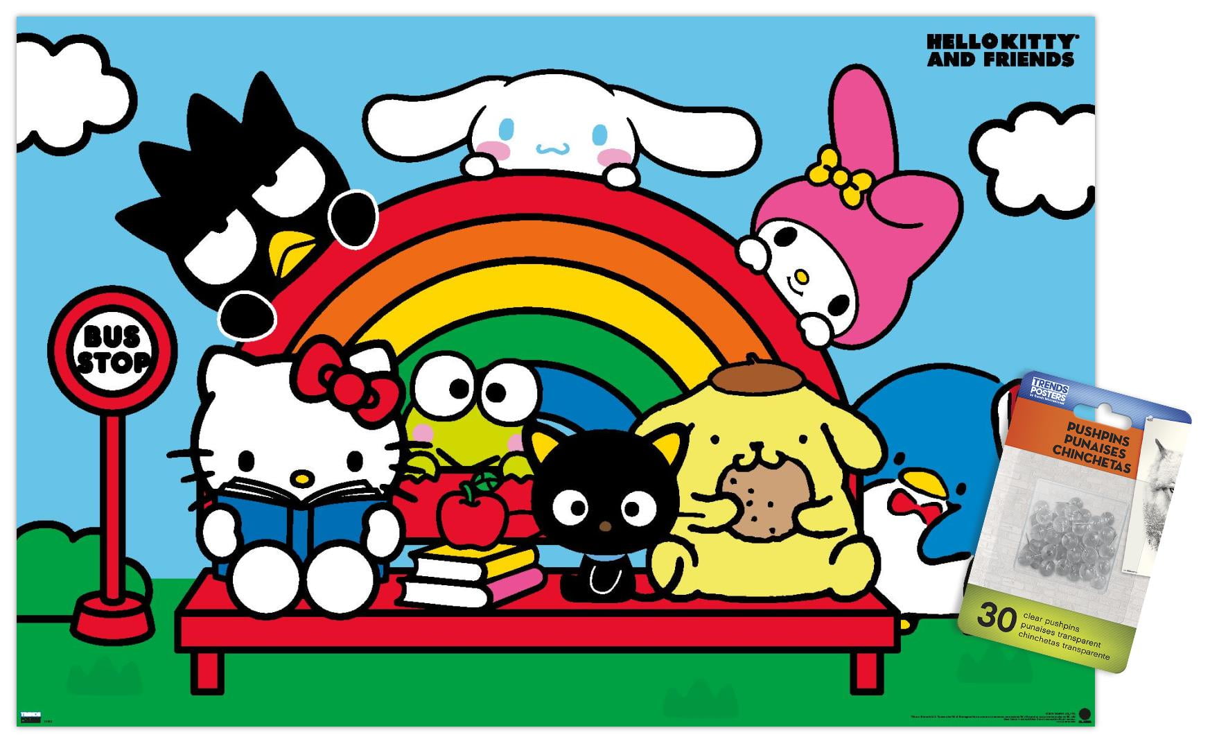 Hello Kitty and Friends: 21 Core - Group Bus Stop Wall Poster with Push ...