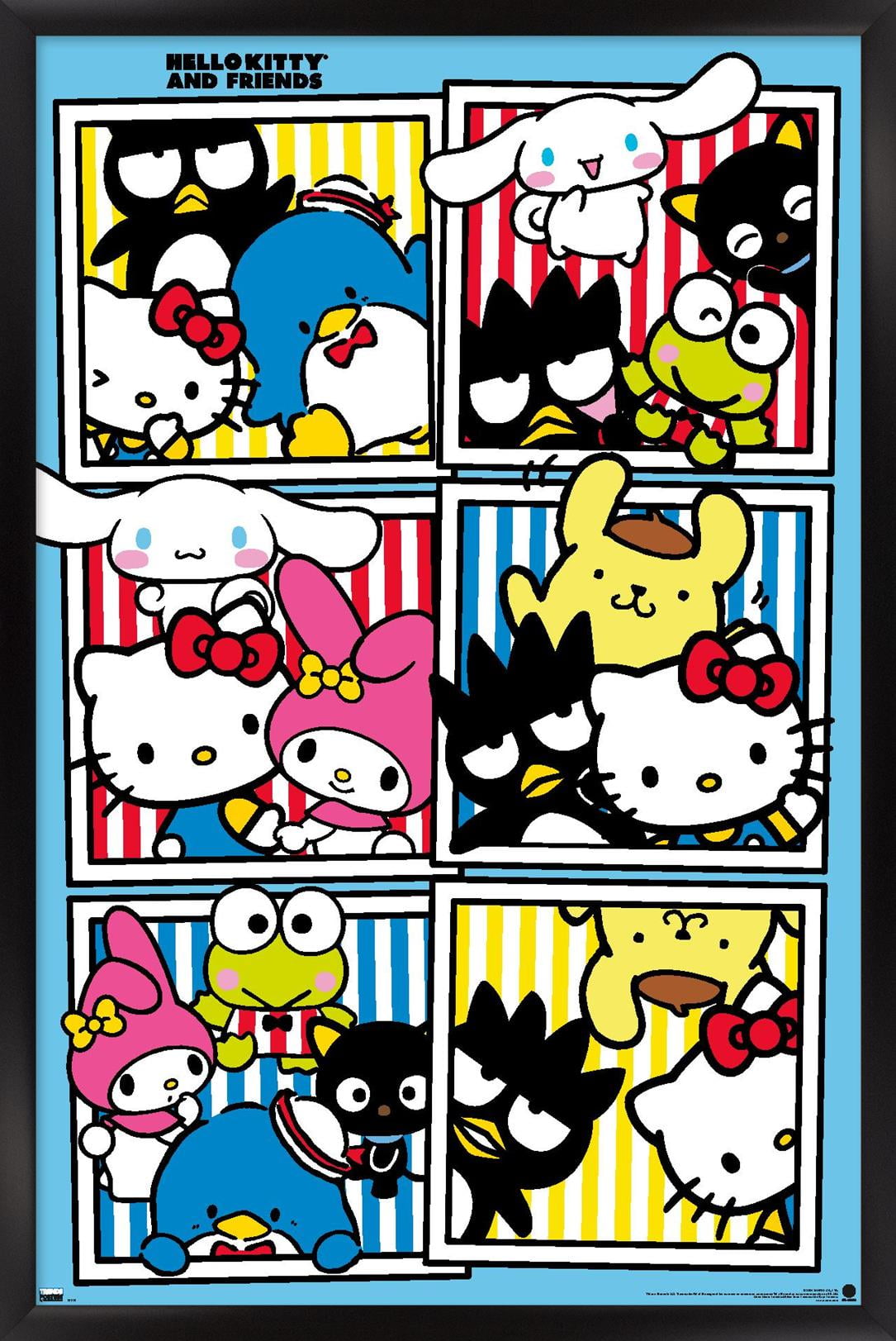 Hello Kitty and Friends: 21 Core - Group Photos Wall Poster, 14.725" x 22.375" Framed - Walmart.com