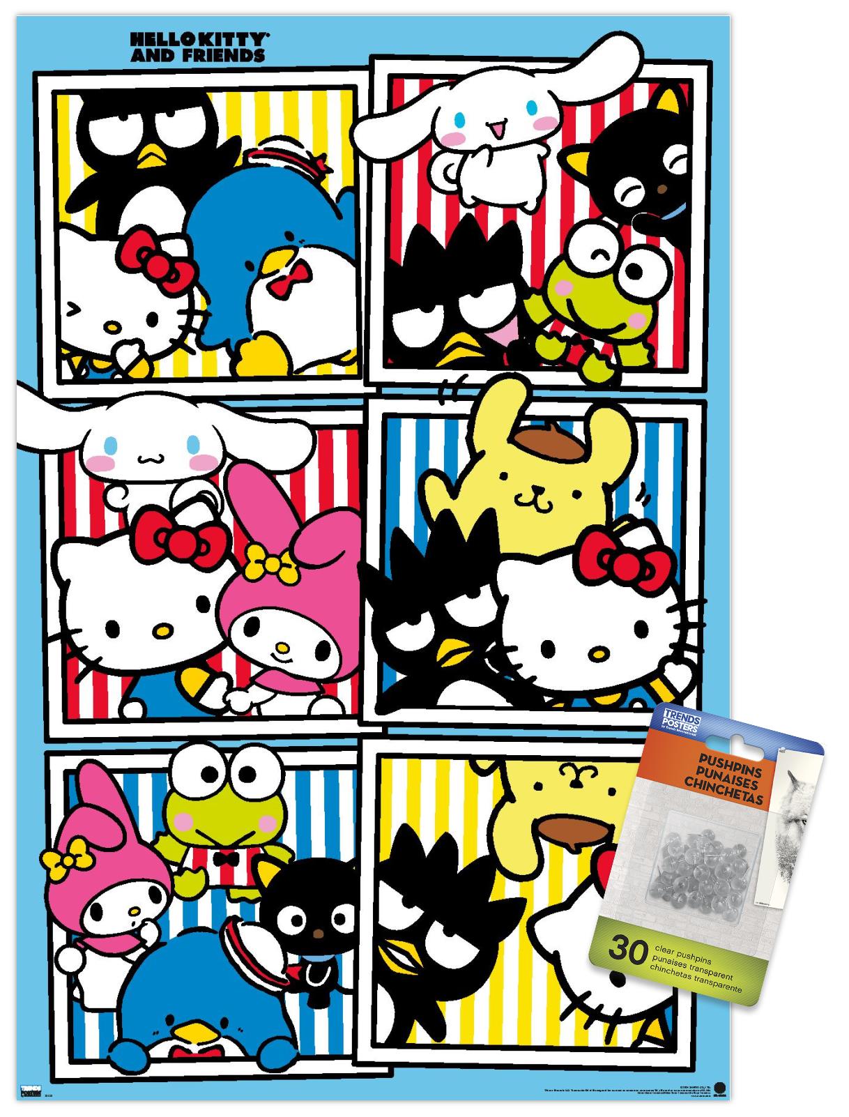Hello Kitty and Friends: 21 Core - Group Photos Wall Poster with Push ...