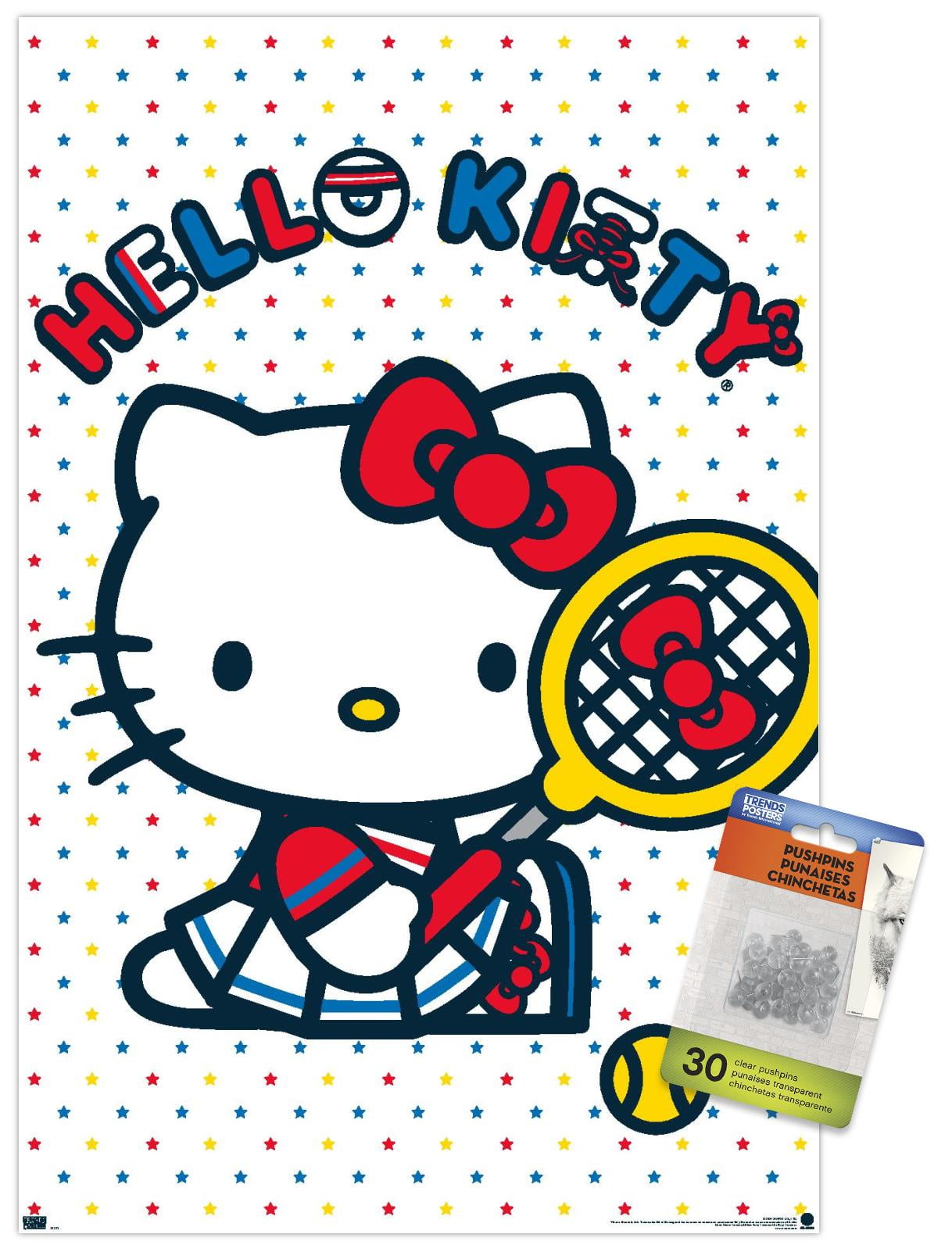 Hello Kitty and Friends: 21 Sports - Kitty Tennis Wall Poster with Push ...