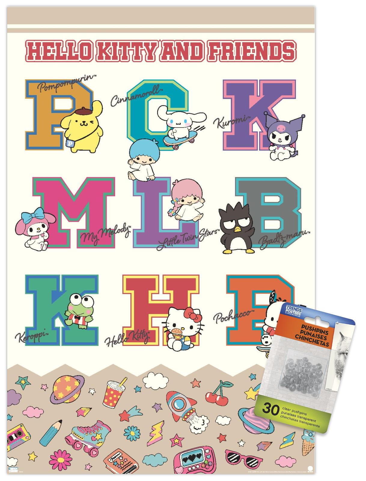 Hello Kitty and Friends: 24 College Letter - Group Wall Poster with ...