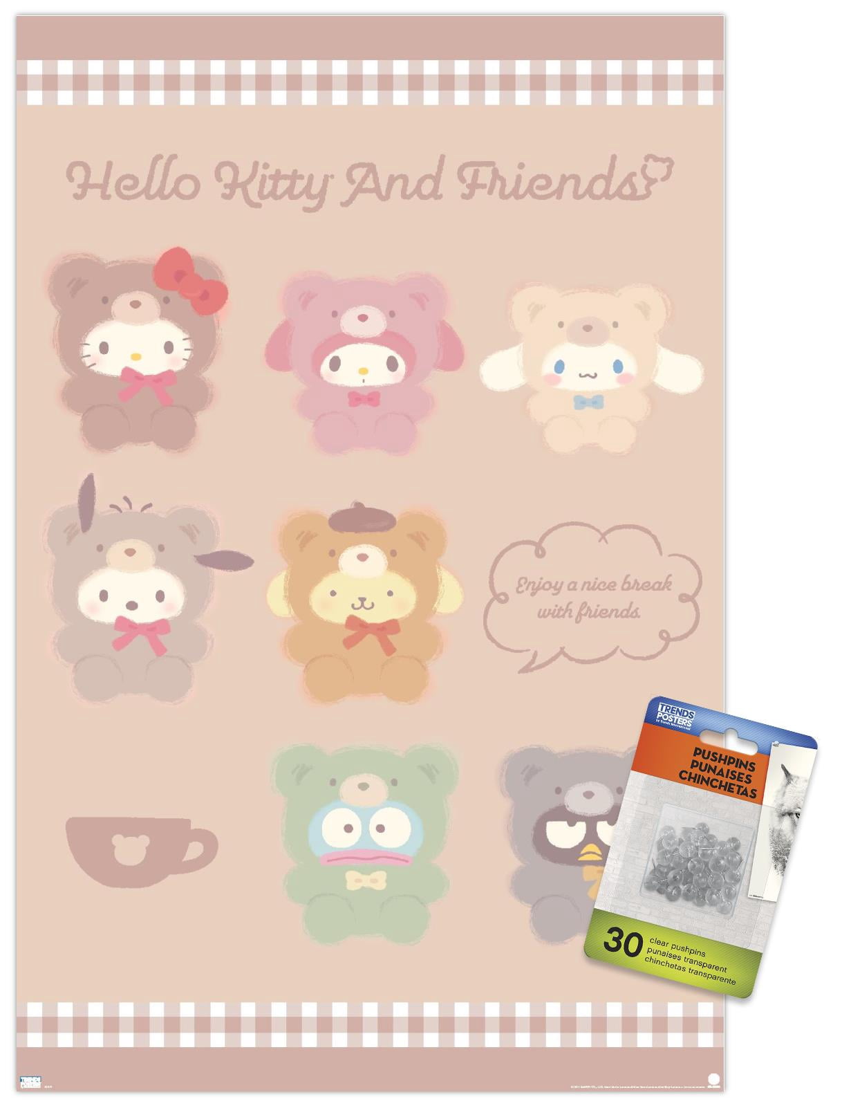 Hello Kitty and Friends: 24 Latte - Group Wall Poster with Push Pins ...